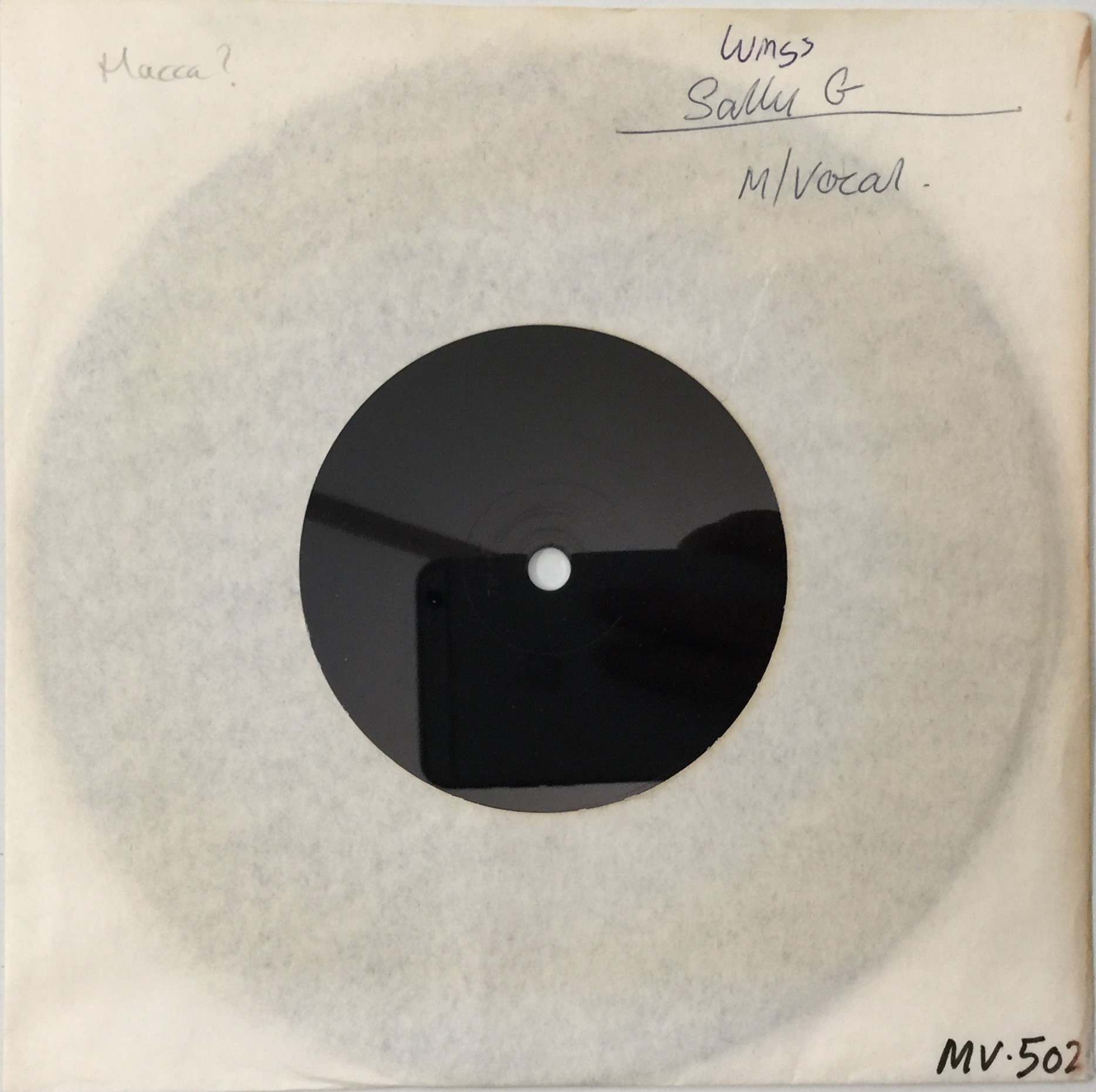 Lot 111 - WINGS - SALLY G 7" (ACETATE)