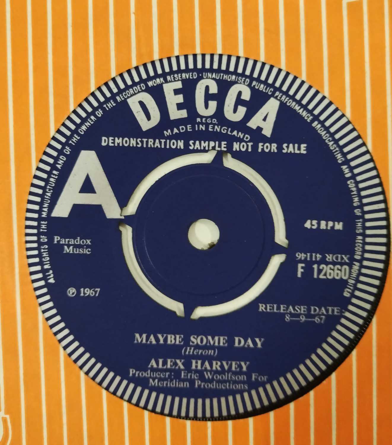 Lot 339 - ALEX HARVEY - MAYBE SOME DAY/ CURTAINS MY