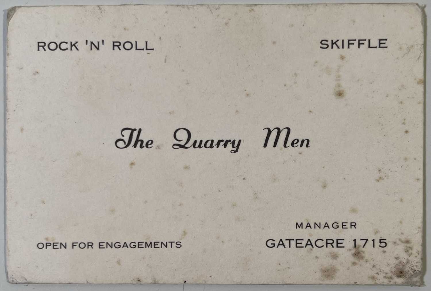 Lot 393 - THE BEATLES - ORIGINAL QUARRY MEN BUSINESS
