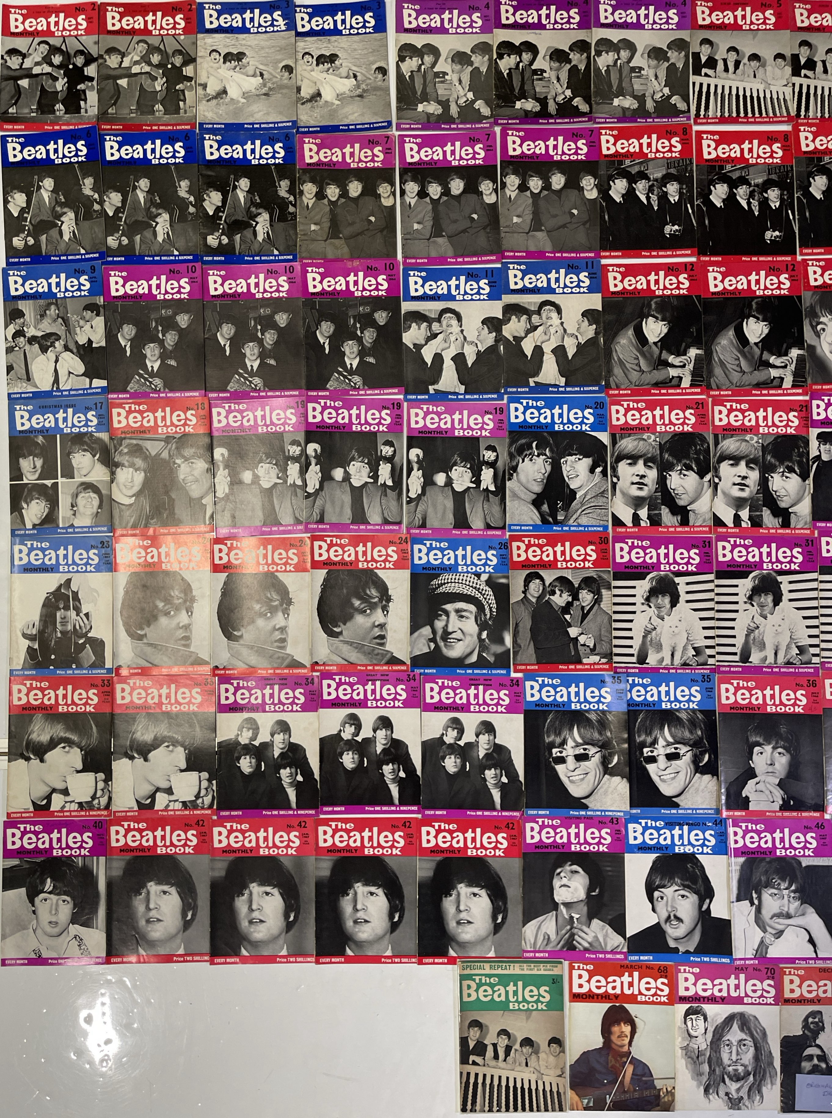 Lot 424 - THE BEATLES - MONTHLY BOOKS, MULTIPLE COPIES.