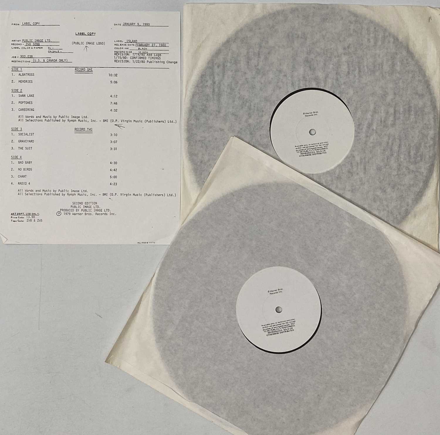 Lot 356 - PiL - METAL BOX (US TEST PRESSING - 2WX
