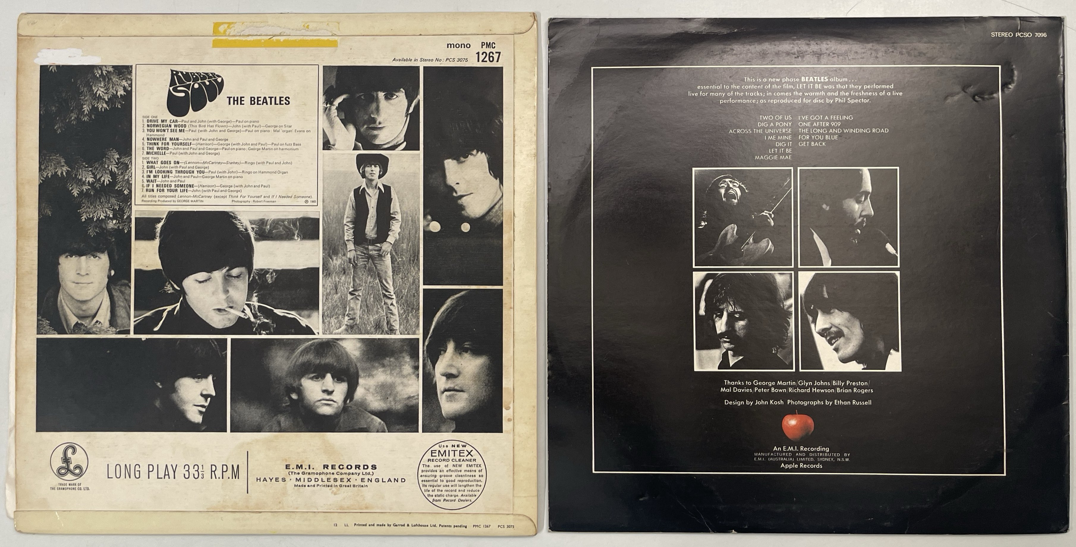 Lot 150 - THE BEATLES - RUBBER SOUL/ LET IT BE LP