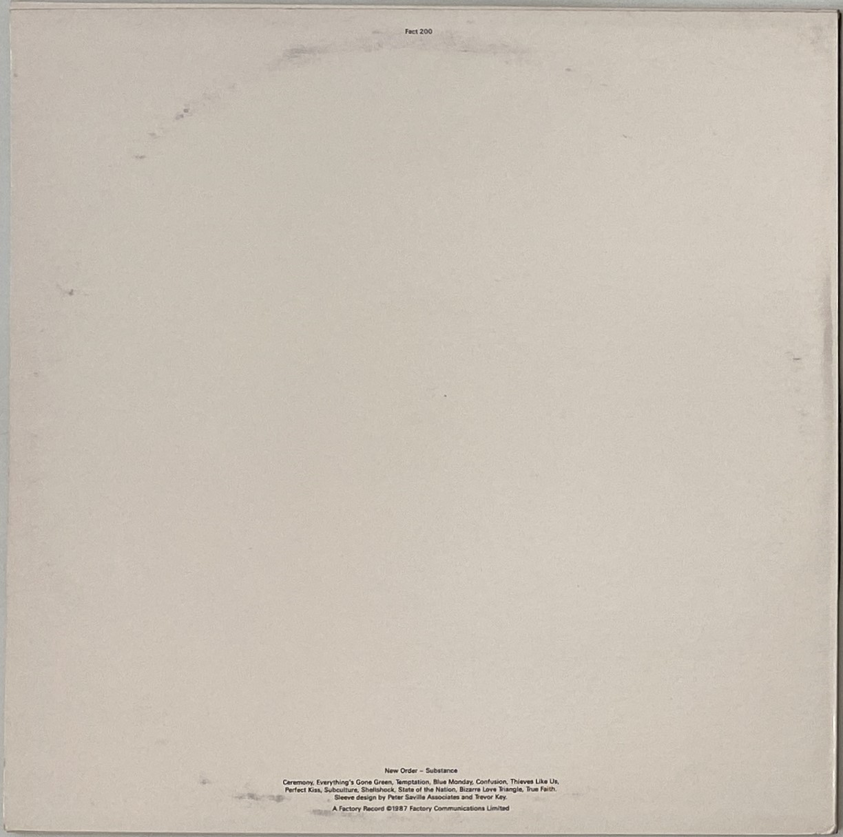 Lot 24 - NEW ORDER - SUBSTANCE 1987 LP (WHITE LABEL