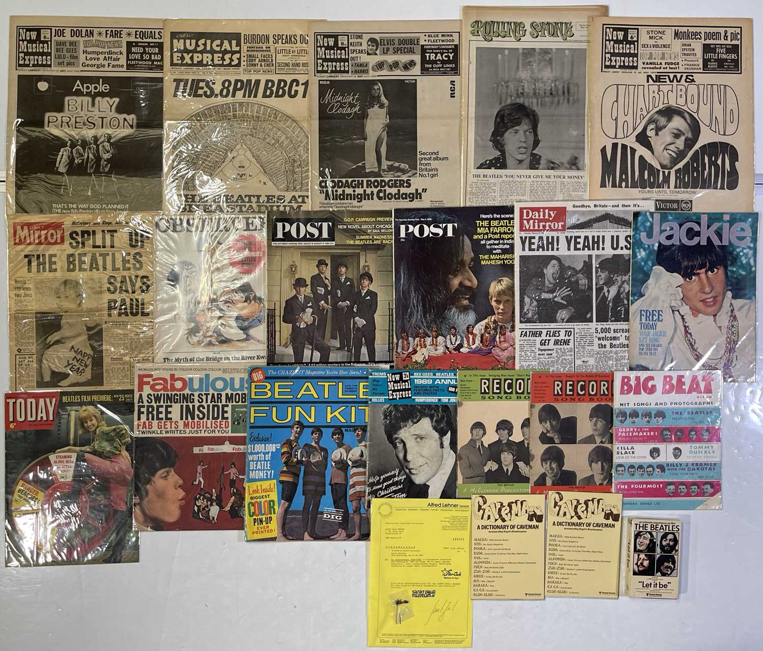 Lot 93 - MUSIC MAGAZINES AND NEWSPAPERS INC BEATLES