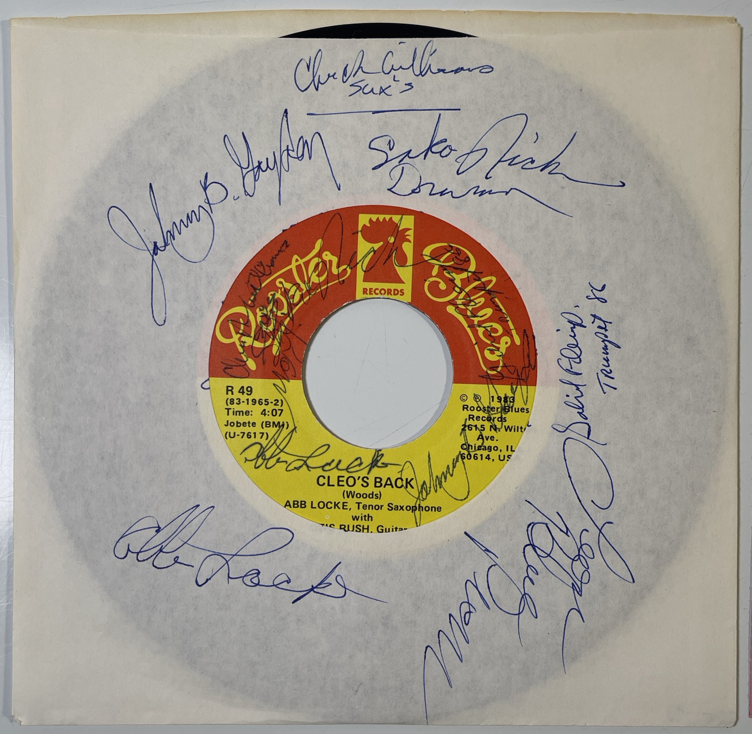 Lot 344 - ALBERT COLLINS - SIGNED 7" SINGLE.