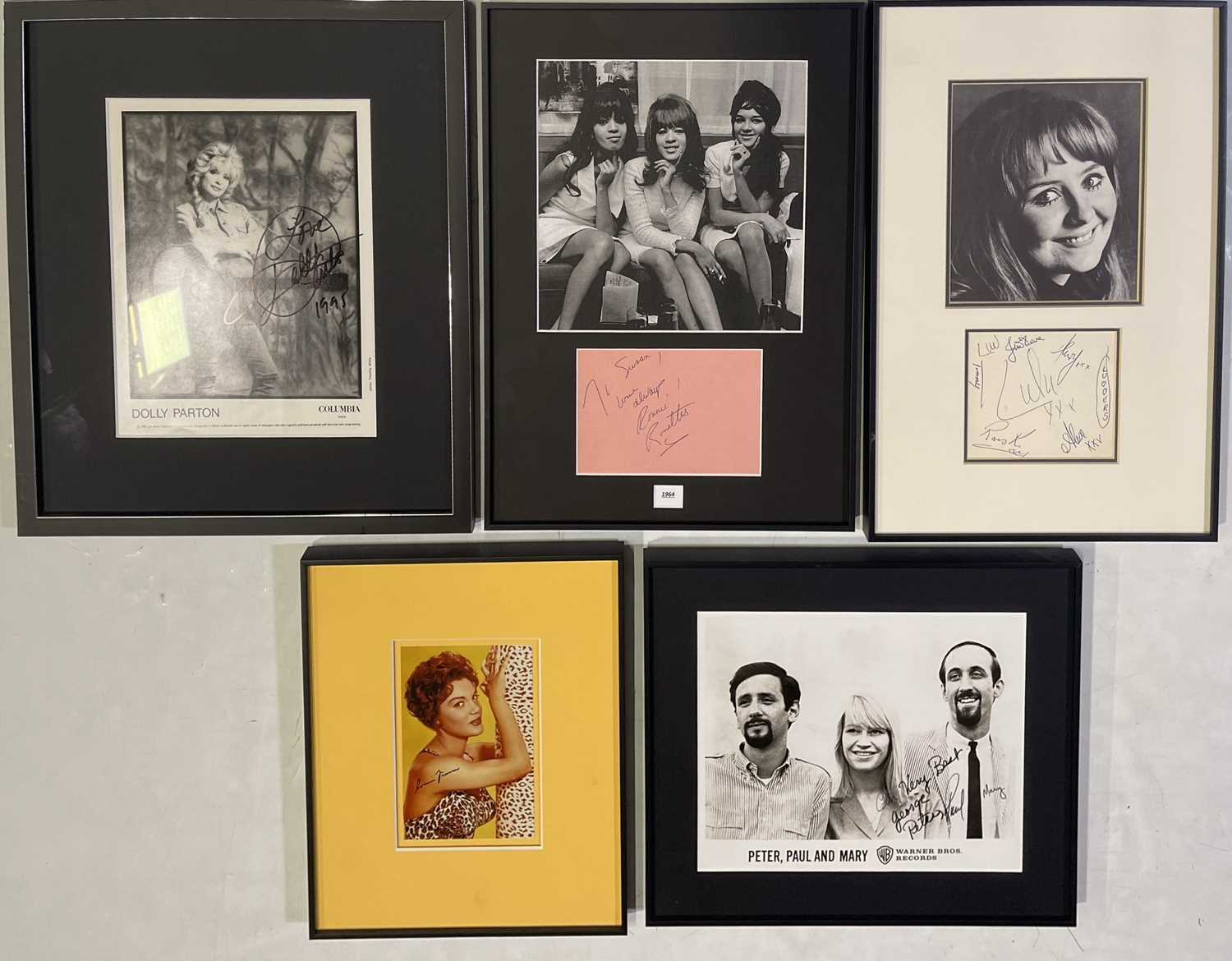 Lot 357 - FEMALE STARS OF THE 60S - SIGNED AND FRAMED