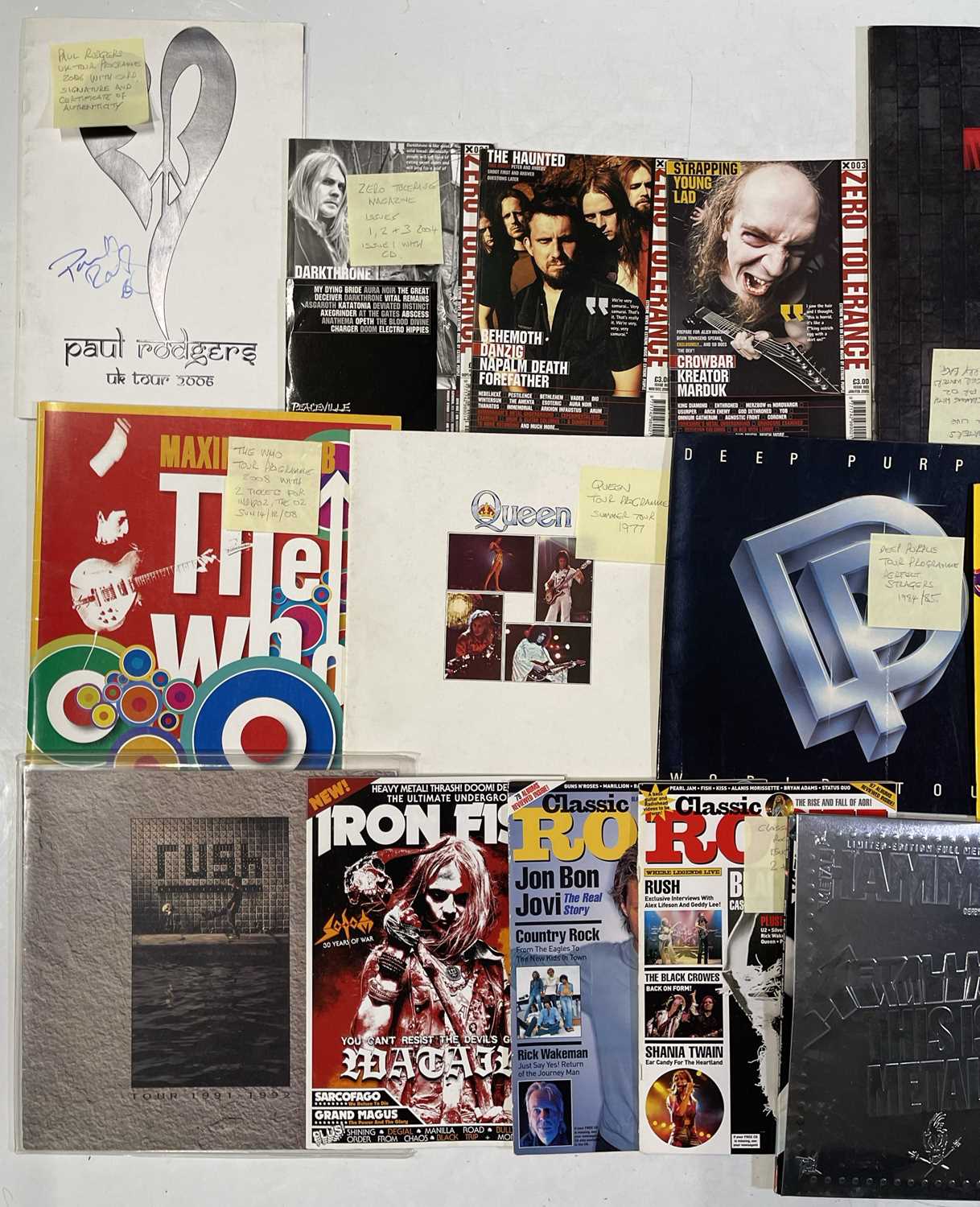 Lot 111 - PROGRAMME COLLECTION INC PAUL RODGERS SIGNED.