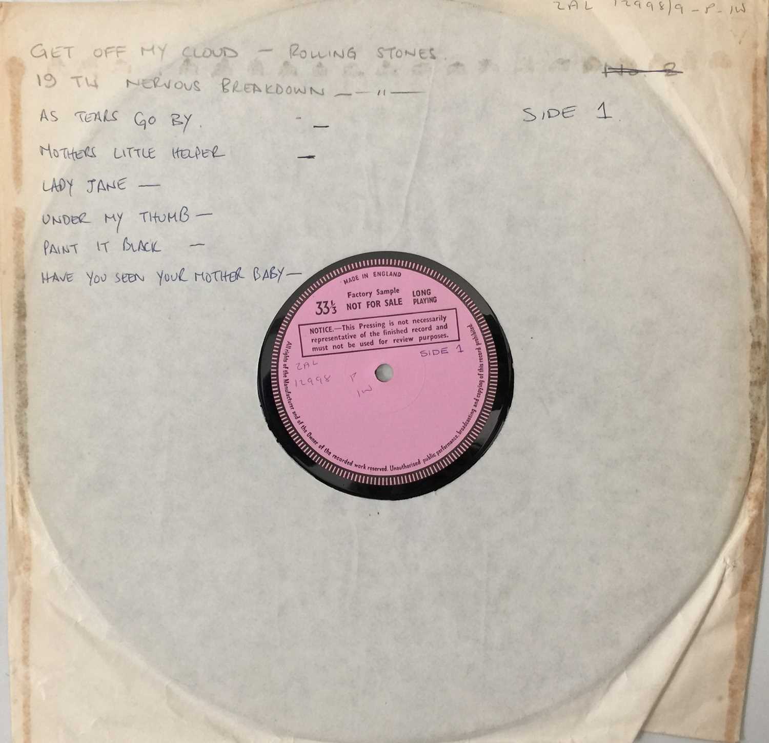 Lot 315 - THE ROLLING STONES - COMPILATION LP TEST
