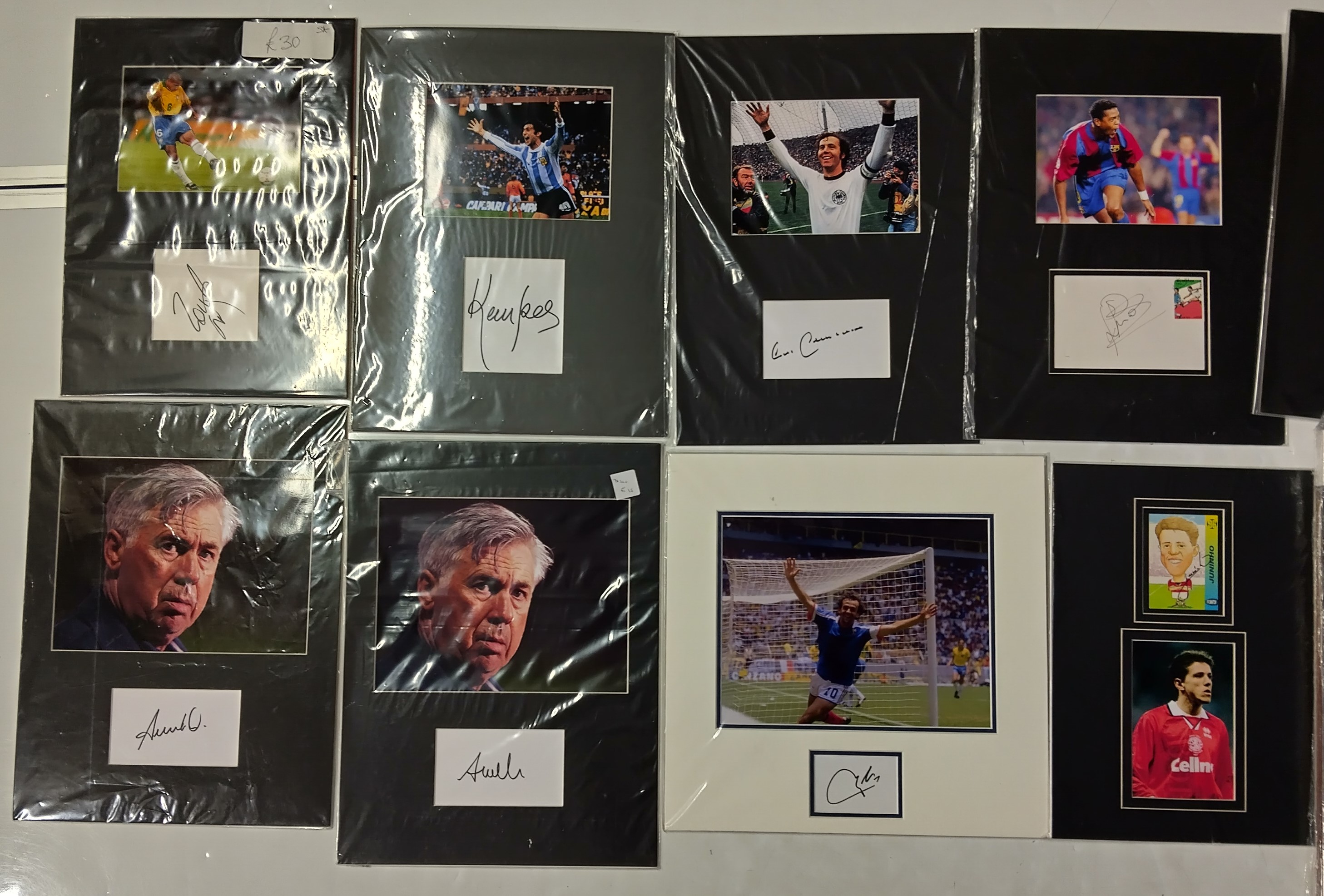 Lot 420 - FOOTBALL MEMORABILIA - LEGENDS SIGNED ITEMS.