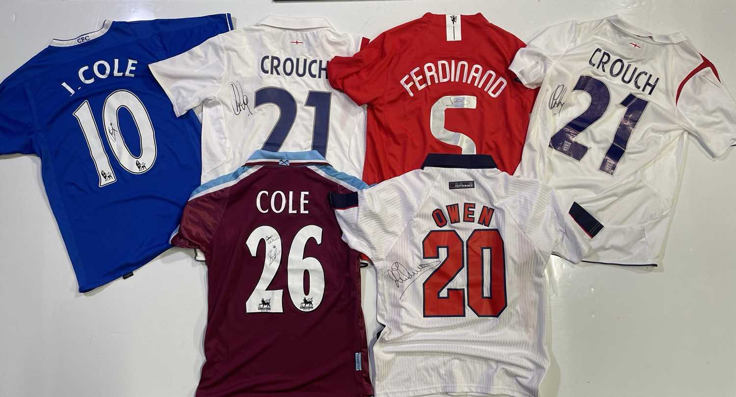Lot 438 - SIGNED FOOTBALL SHIRTS INC ENGLAND STARS.