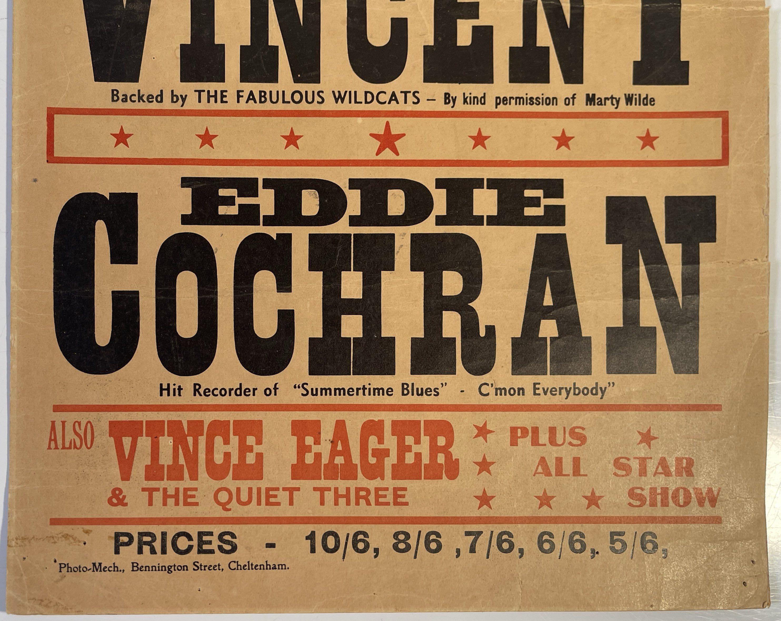 Lot 63 - GENE VINCENT / EDDIE COCHRAN - RARE ORIGINAL