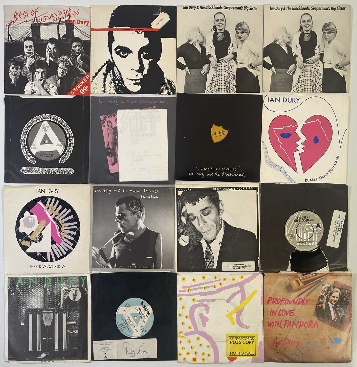 Lot 182 - IAN DURY/ SKIDS - 7" COLLECTION