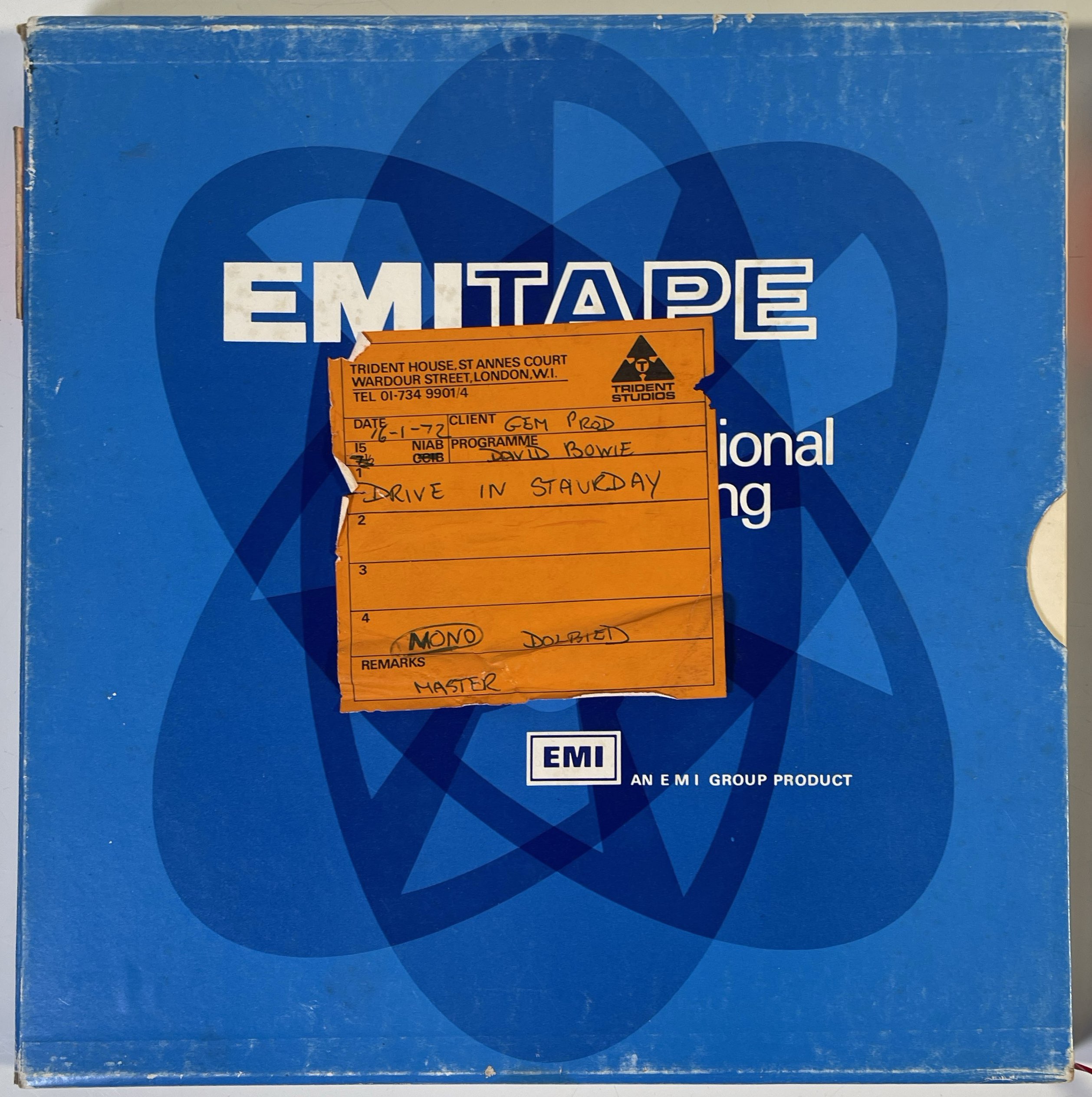 Lot 582 - DAVID BOWIE - THREE ORIGINAL TRIDENT STUDIOS