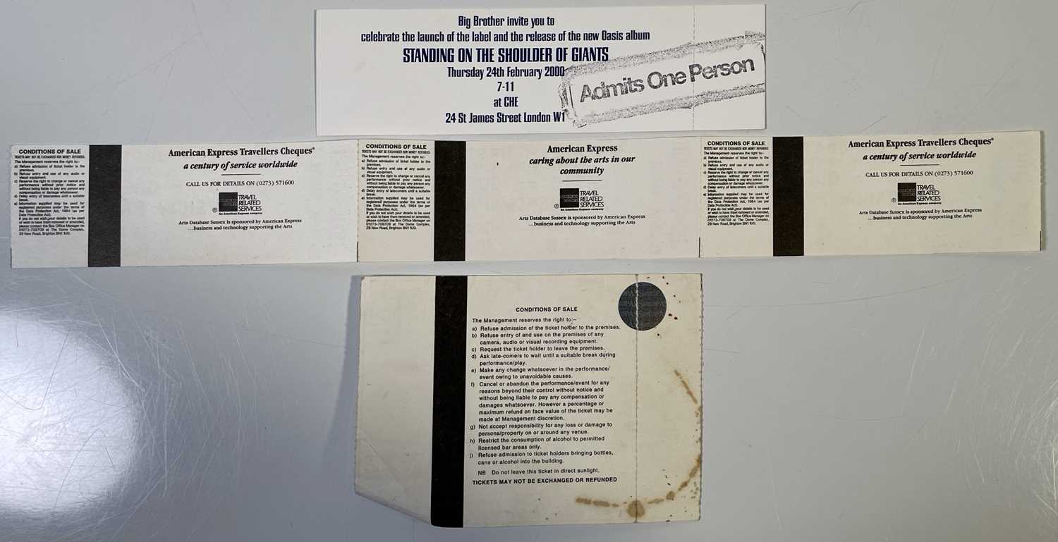 Lot 314 - OASIS - RARE TICKETS / AFTER PARTY INVITES.