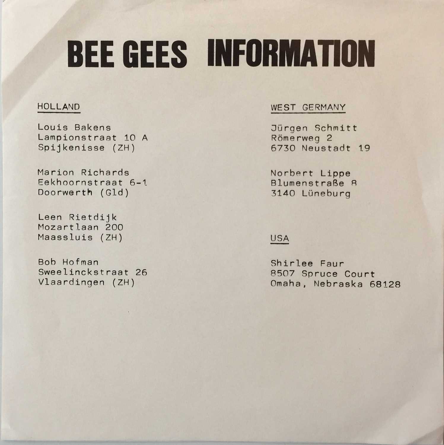 Lot 64 - BEE GEES - INFORMATION EP (FAN CLUB RELEASE