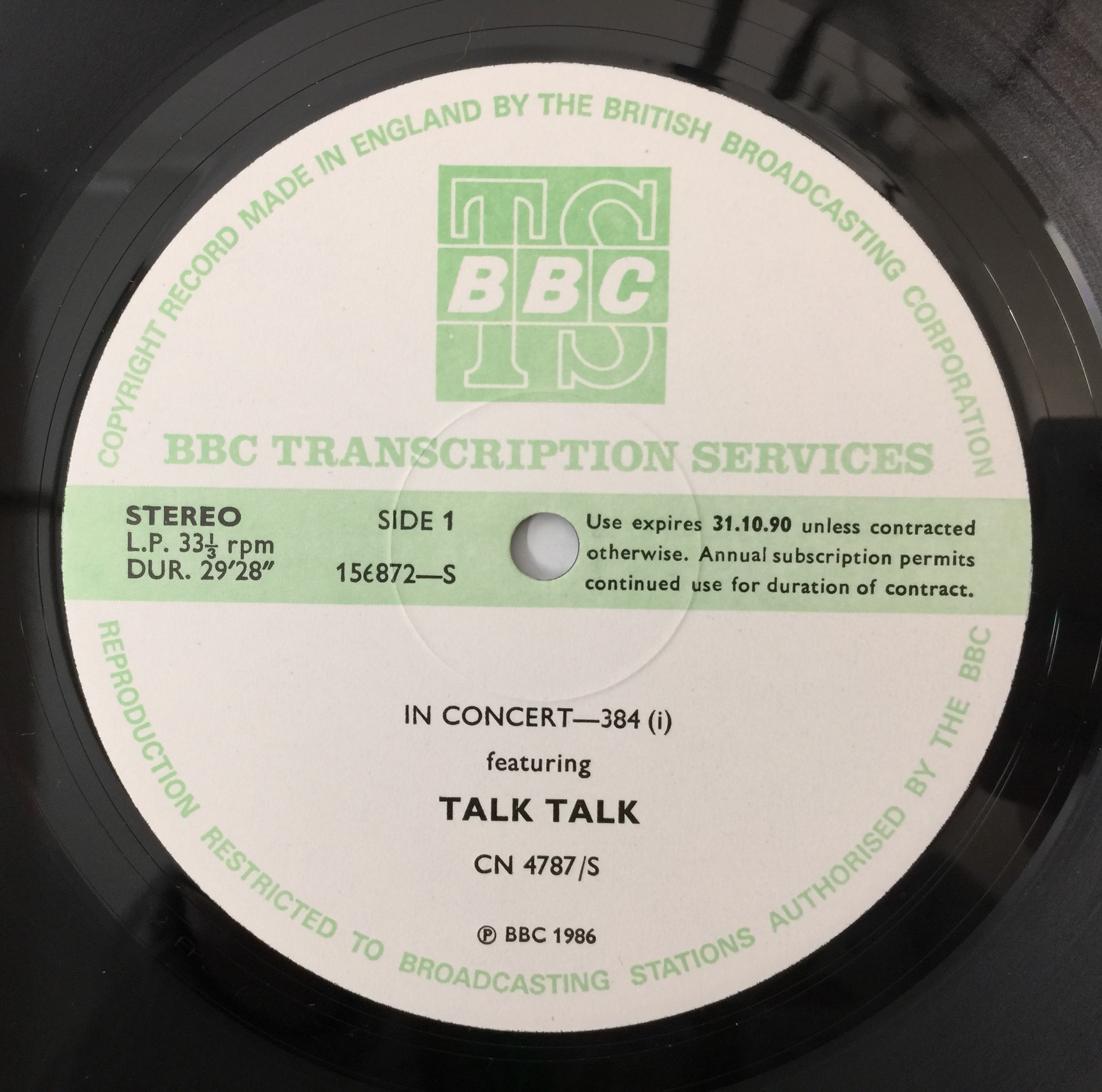 Lot 104 - TALK TALK - IN CONCERT 384 LP (ORIGINAL BBC