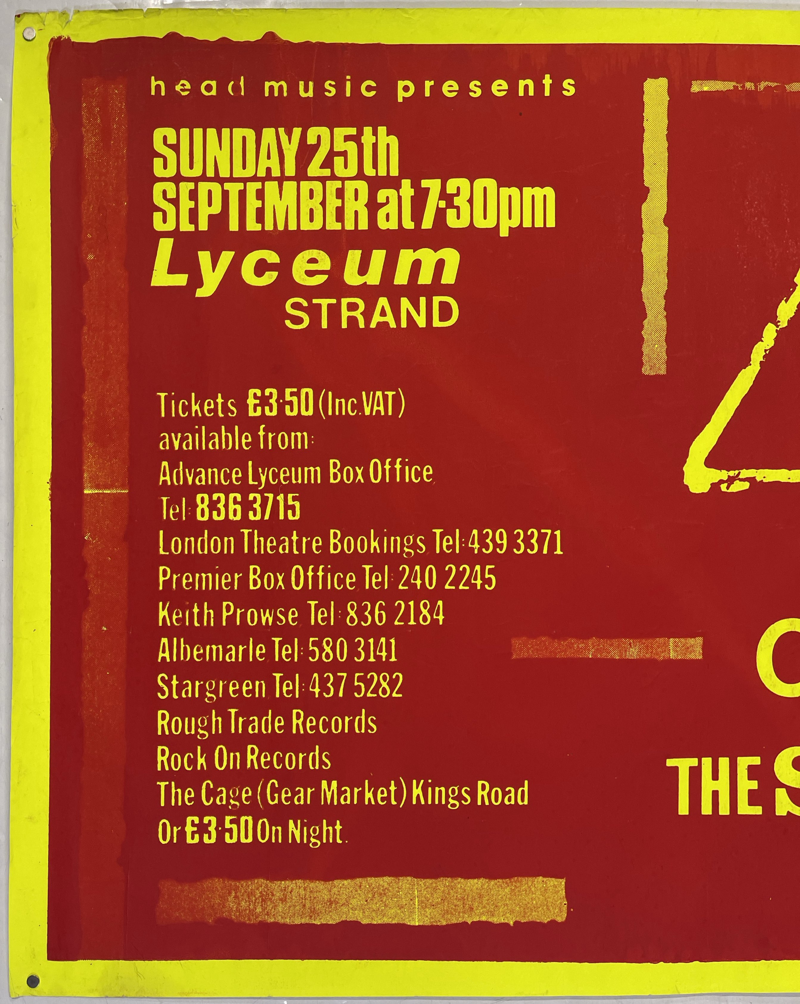 Lot 63 - 1983 LONDON LYCEUM GANG ON FOUR CONCERT