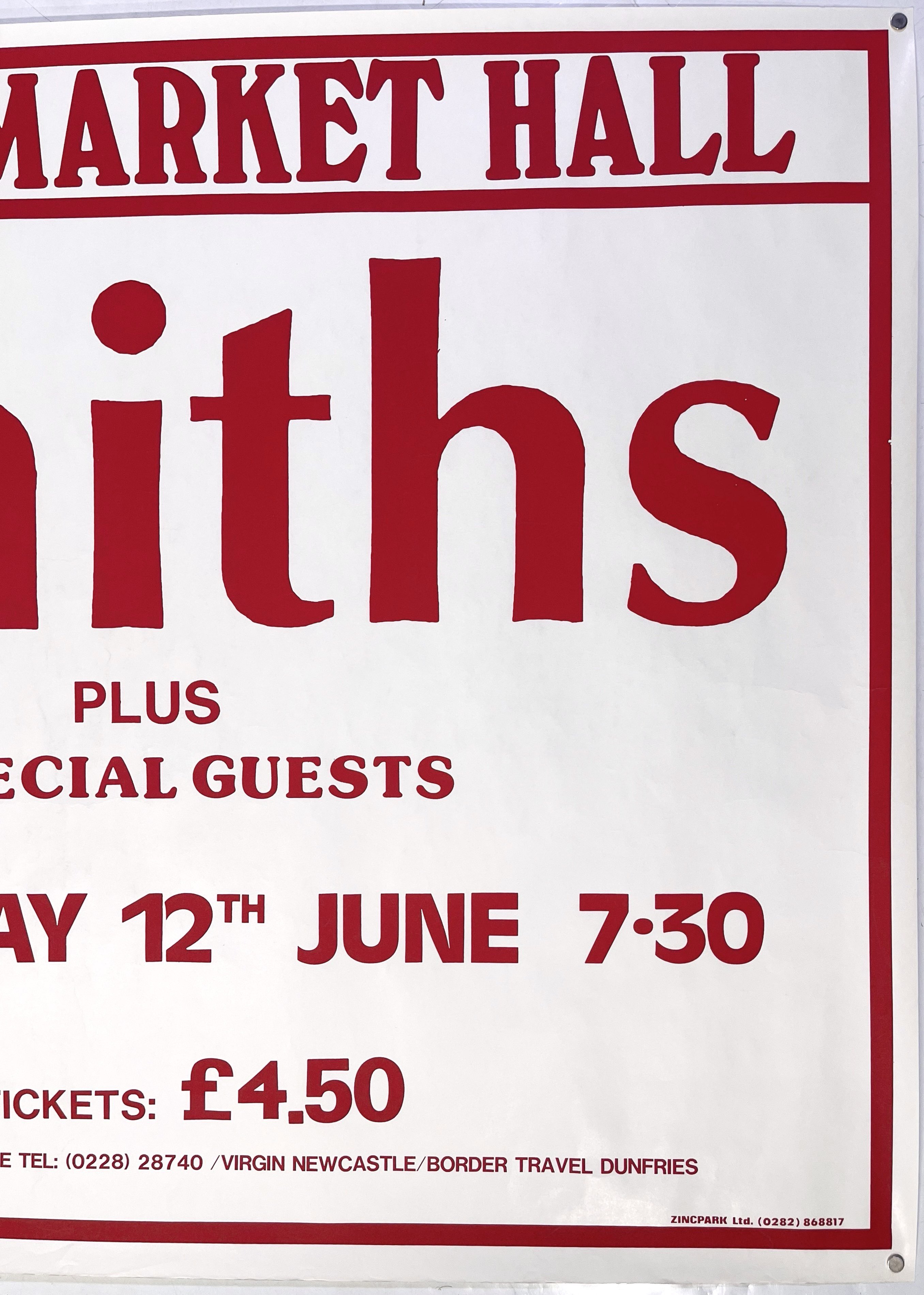 Lot 71 - THE SMITHS - ORIGINAL 1984 CARLISLE CONCERT