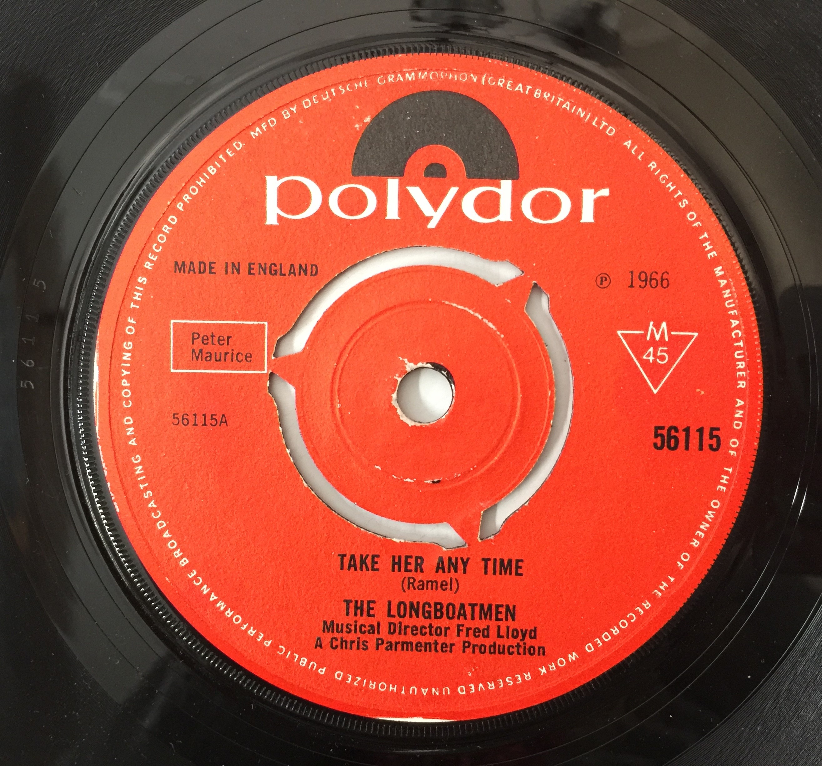 Lot 145 - THE LONGBOATMEN - TAKE HER ANY TIME C/W ONLY