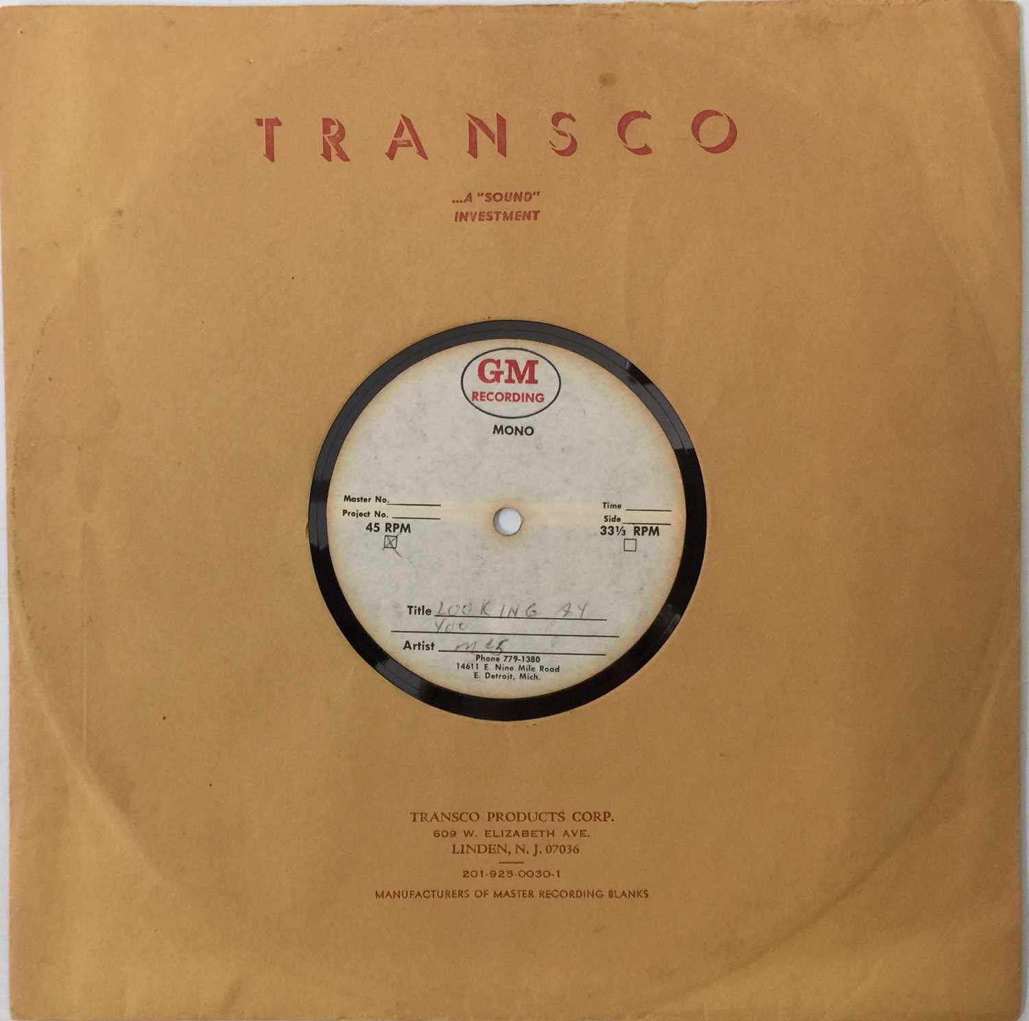 Lot 184 - MC5 - LOOKING AT YOU 10" MONO ACETATE (GM