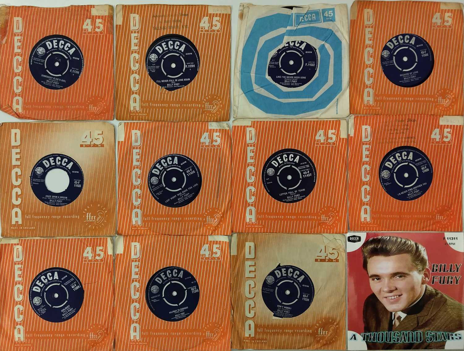 Lot 747 - BILLY FURY 7" PACK INCLUDING PARLOPHONE