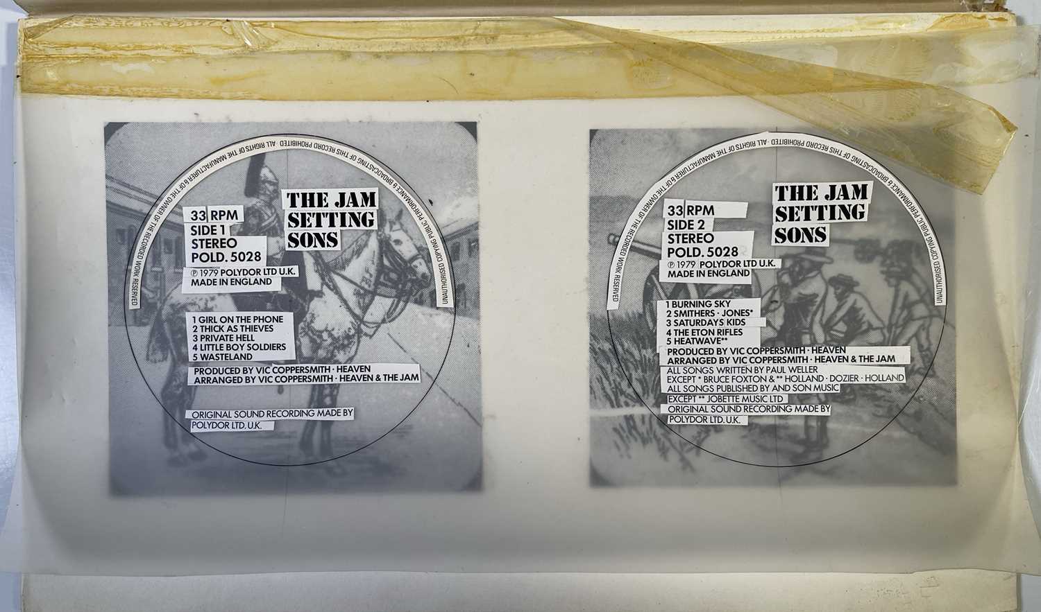 Lot 439 - THE JAM - ORIGINAL 'SETTING SONS' LP LABEL
