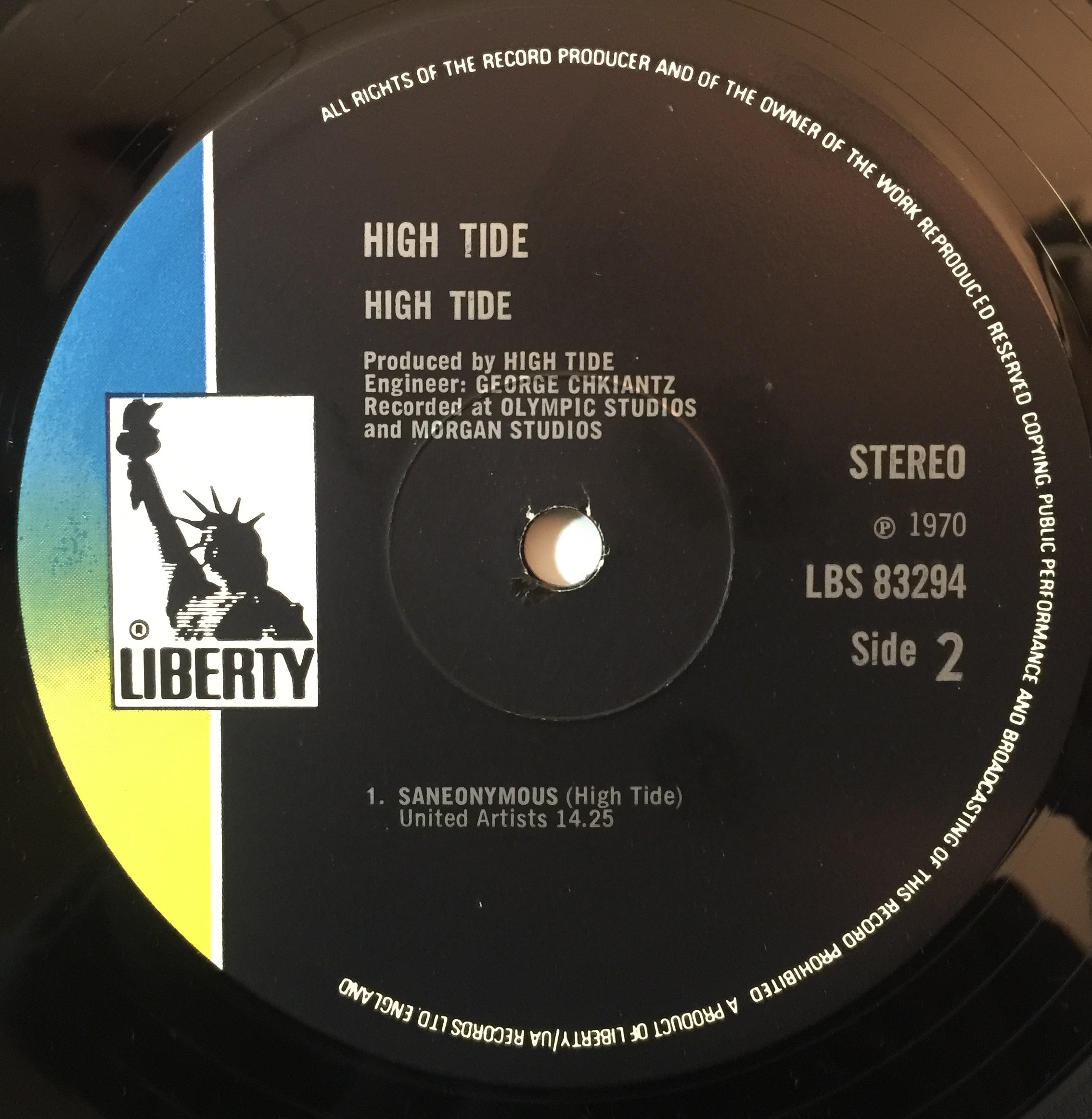 Lot 18 - HIGH TIDE - HIGH TIDE LP (ORIGINAL UK