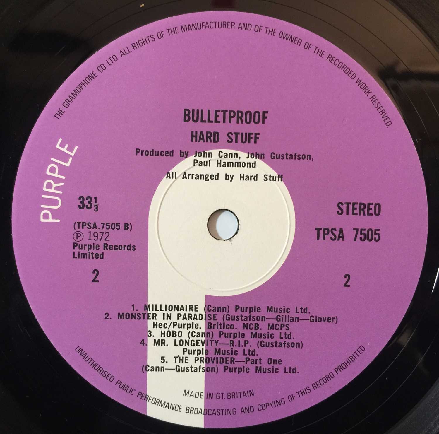 Lot 20 - HARD STUFF - BULLETPROOF LP (ORIGINAL UK