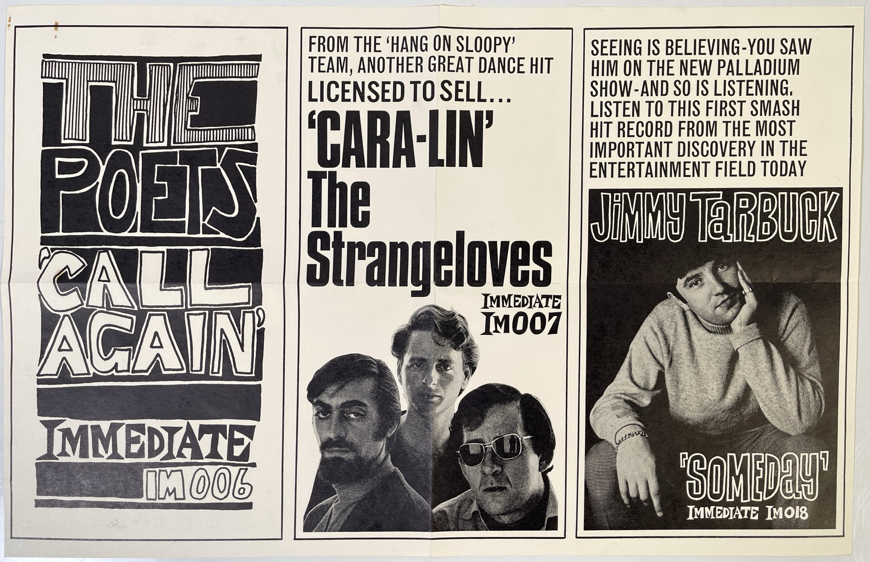 Lot 378 - IMMEDIATE RECORDS - THE POETS - MEMORABILIA