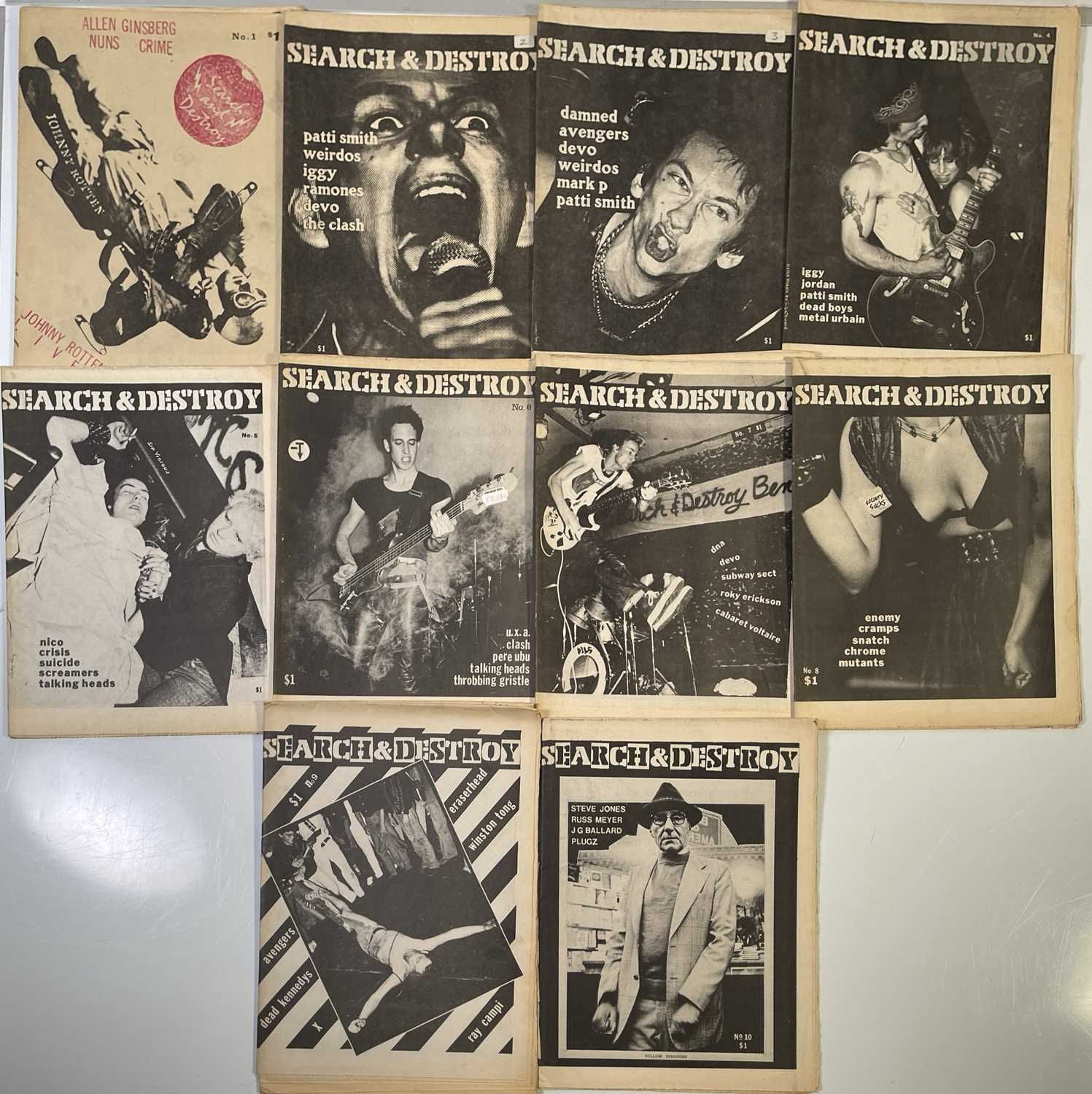 Lot 462 - PUNK MEMORABILIA - ISSUES 1-10 OF 'SEARCH