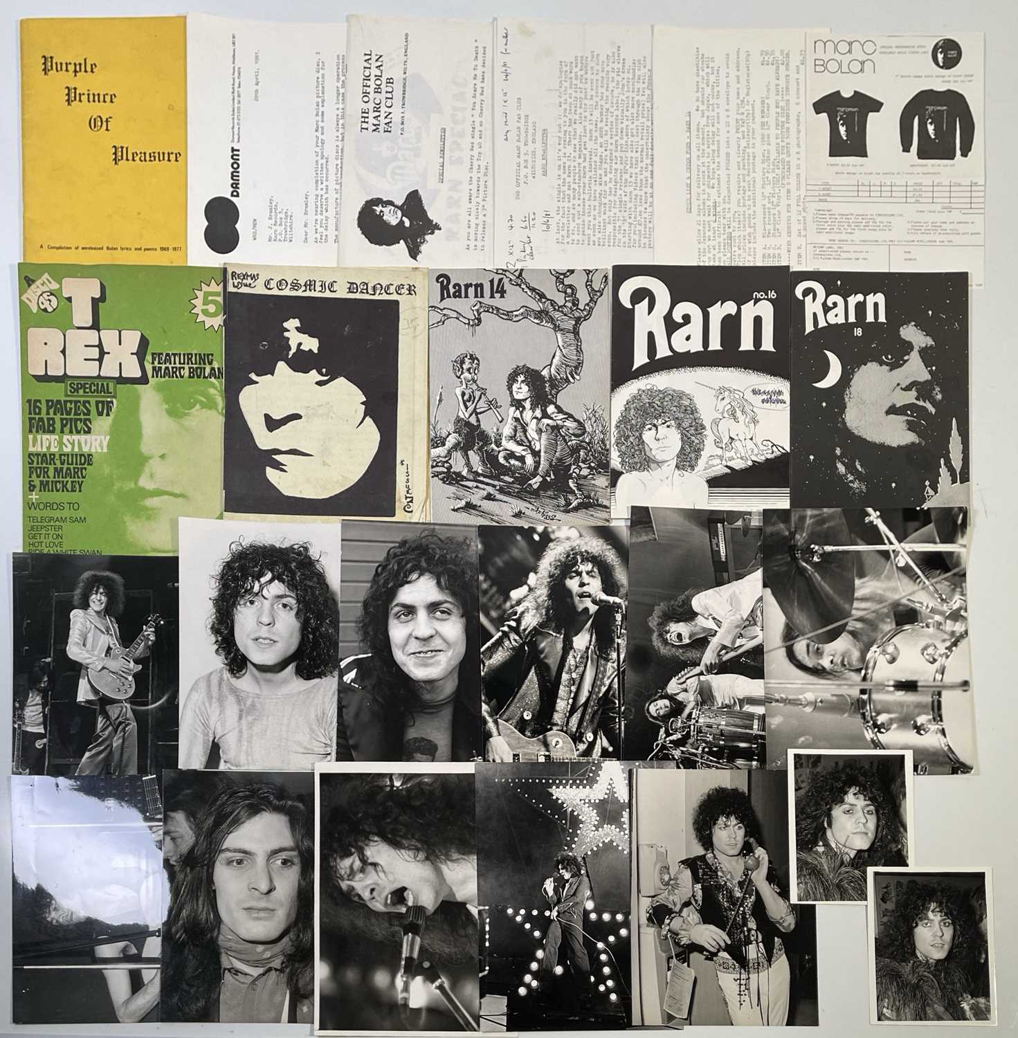 Lot 430 - MARC BOLAN / T.REX - FAN CLUB MEMORABILIA