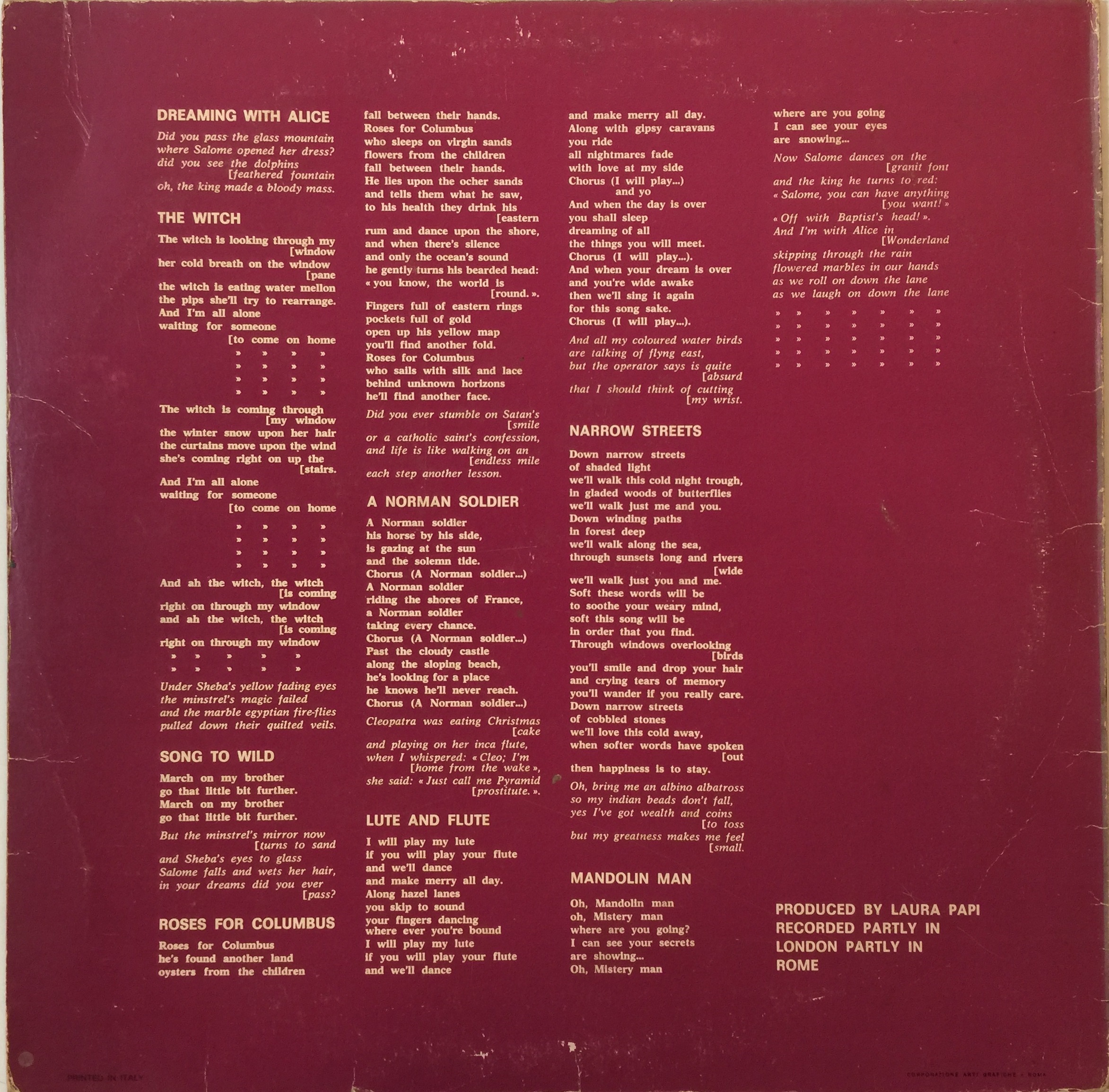 Lot 65 - MARK FRY - DREAMING WITH ALICE LP (ORIGINAL