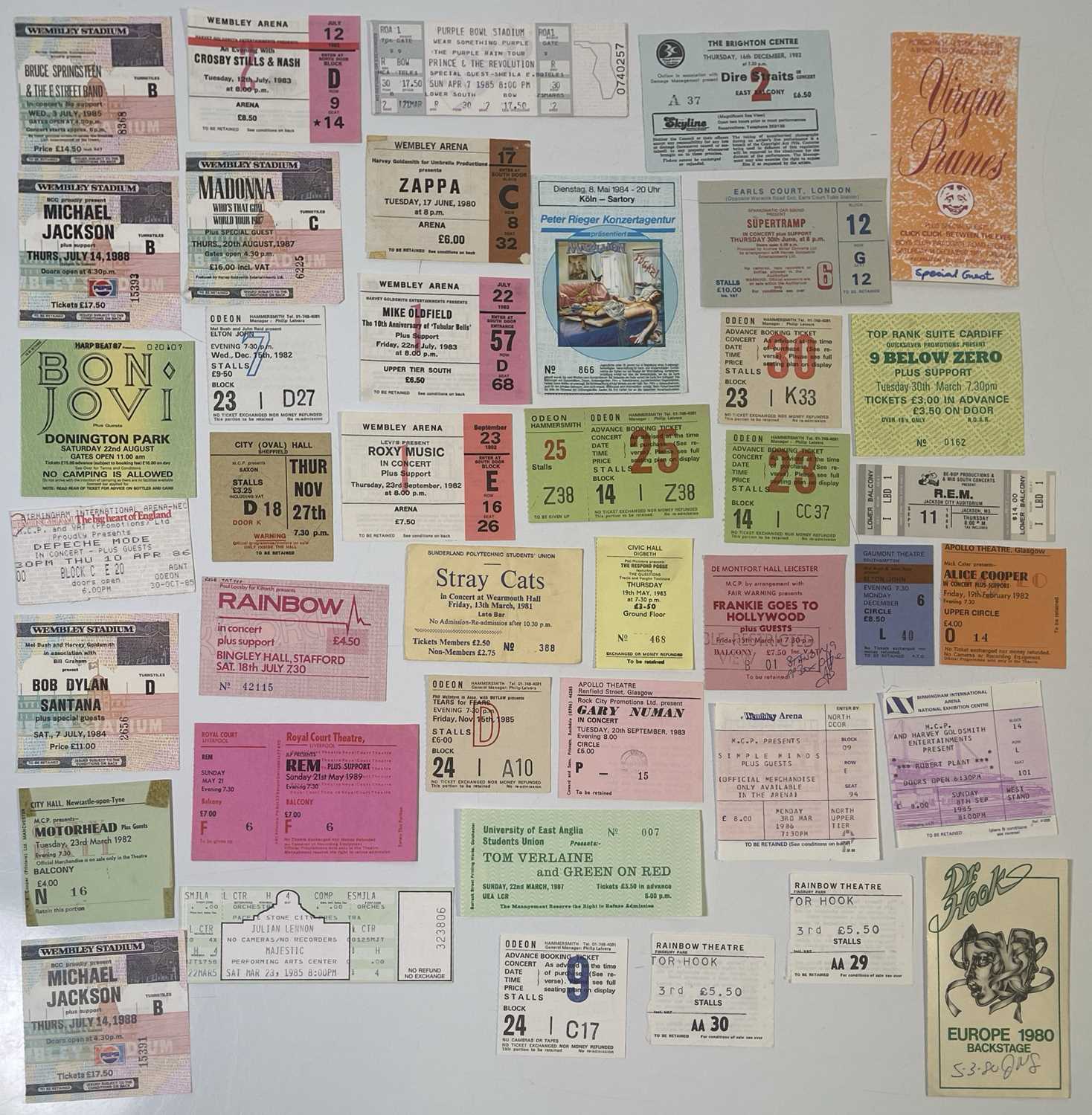 Lot 123 - 1980S CONCERT TICKET COLLECTION INC