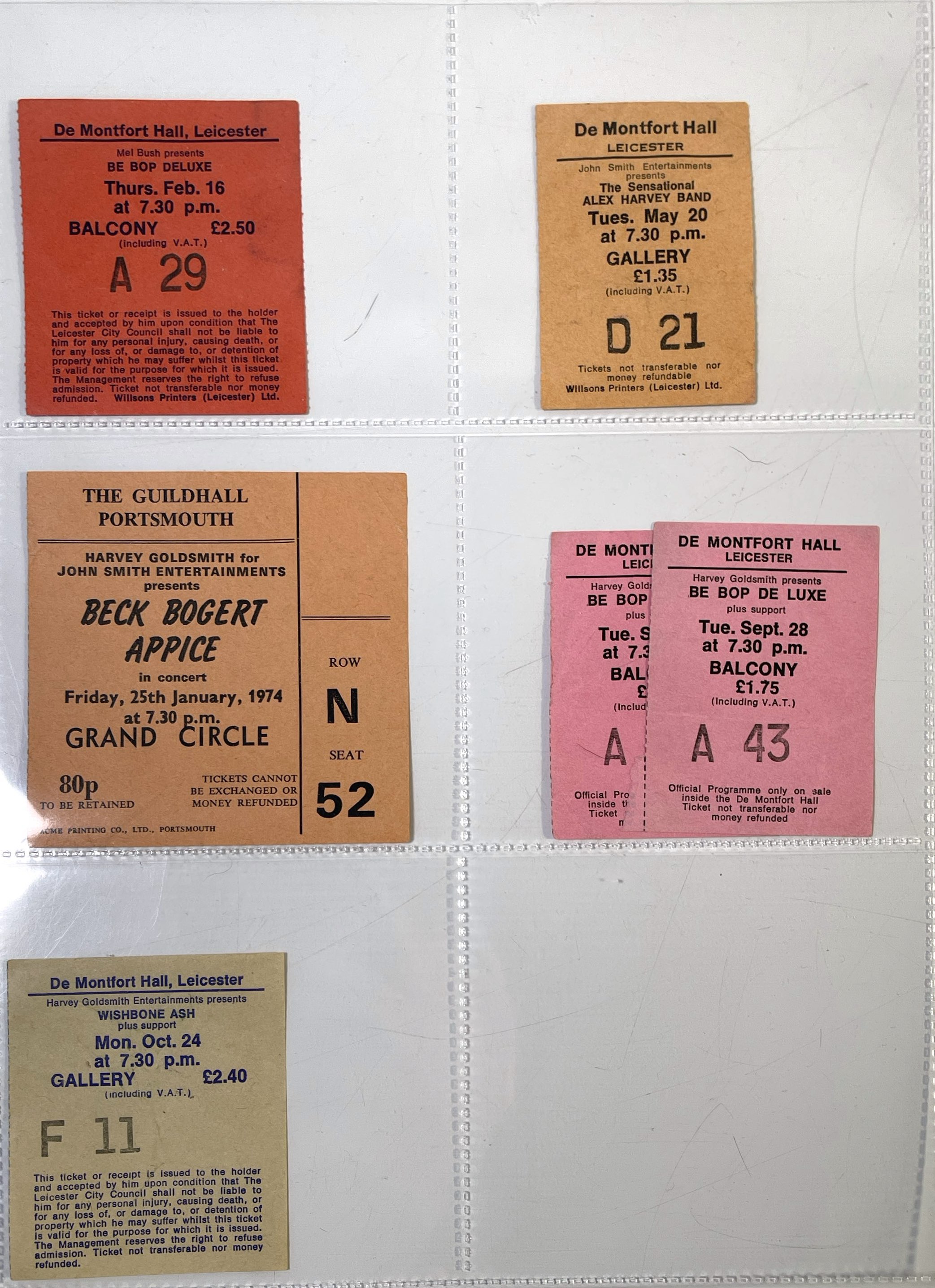 Lot 126 - CONCERT TICKET COLLECTION INC DAVID BOWIE