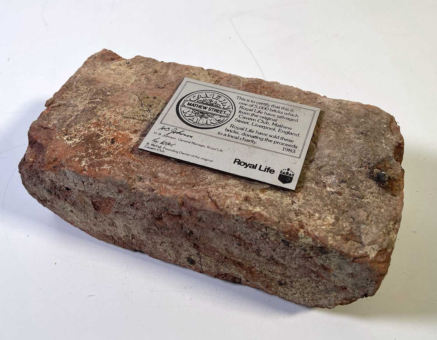 Lot 153 - THE BEATLES - AN ORIGINAL CAVERN CLUB BRICK.