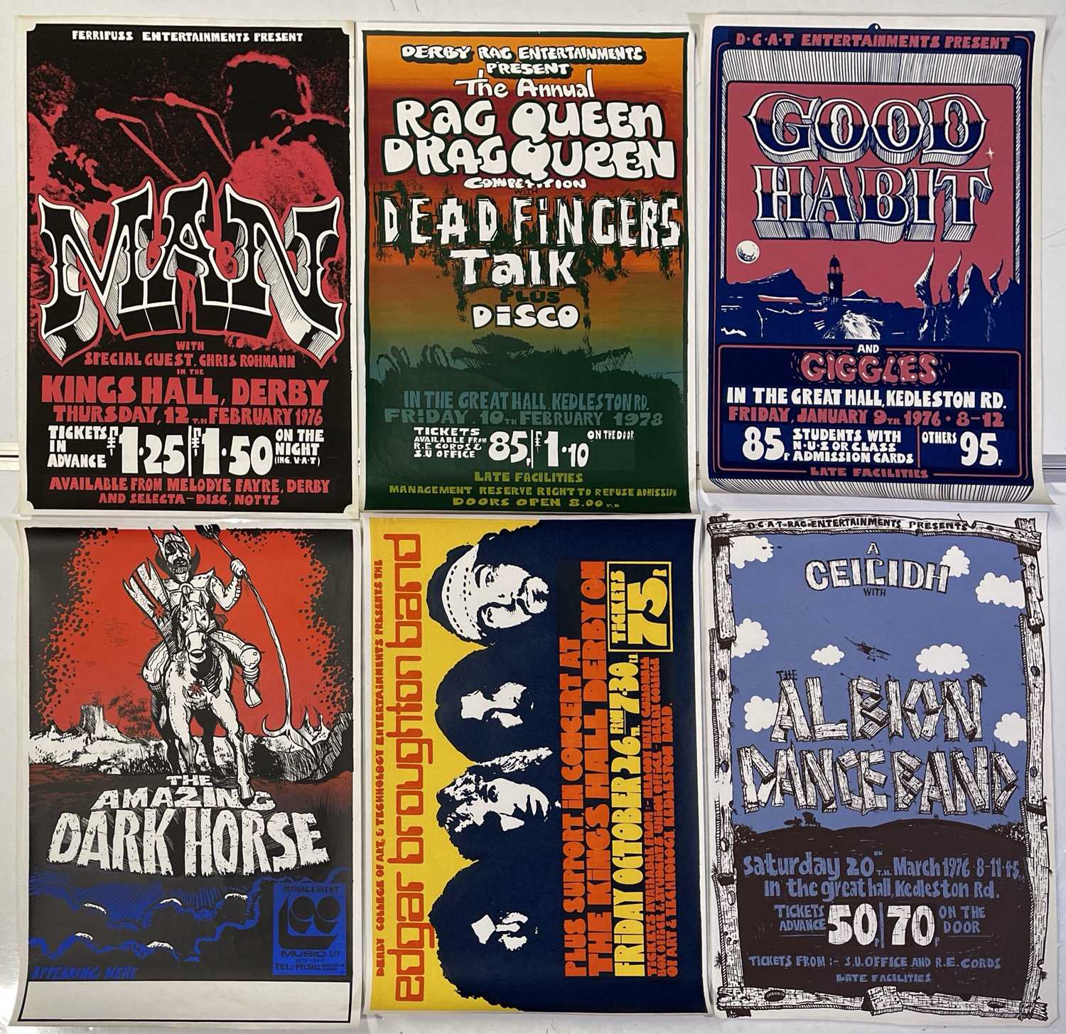 Lot 206 - DERBY CONCERT POSTER ARCHIVE - 1970S BANDS