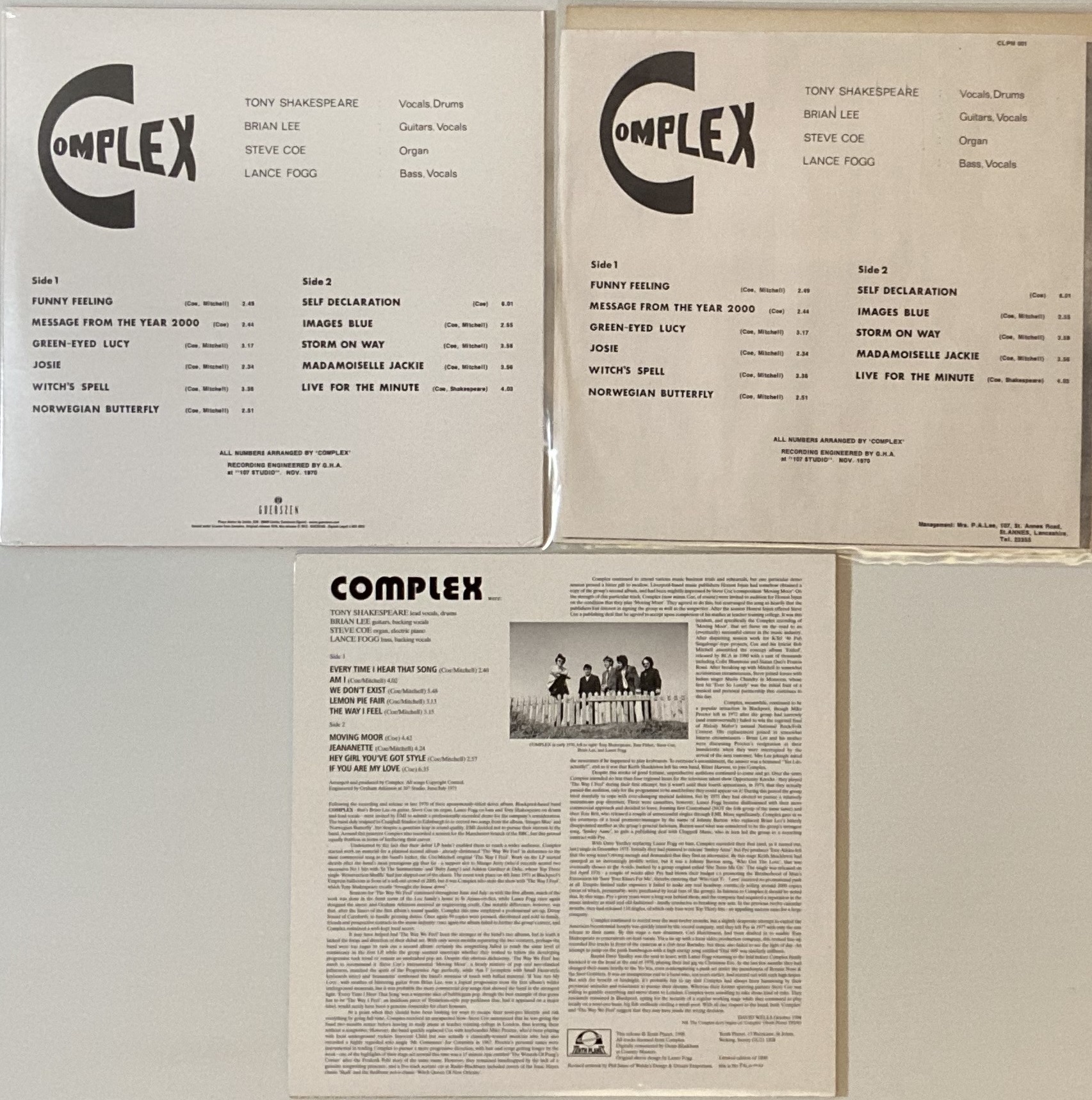 Lot 72 - COMPLEX - COMPLEX LP (ORIGINAL UK