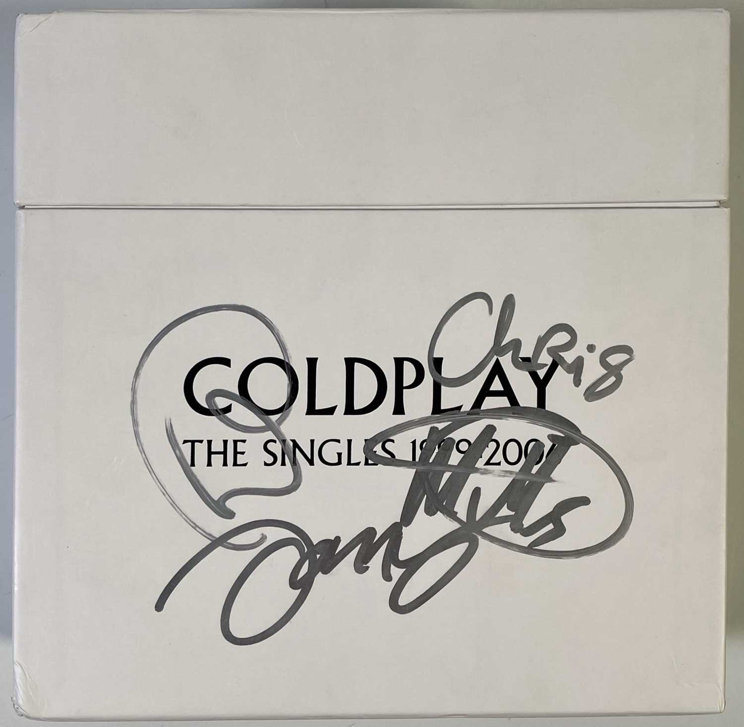 Lot 289 - COLDPLAY - FULLY SIGNED SINGLES BOX WITH 14
