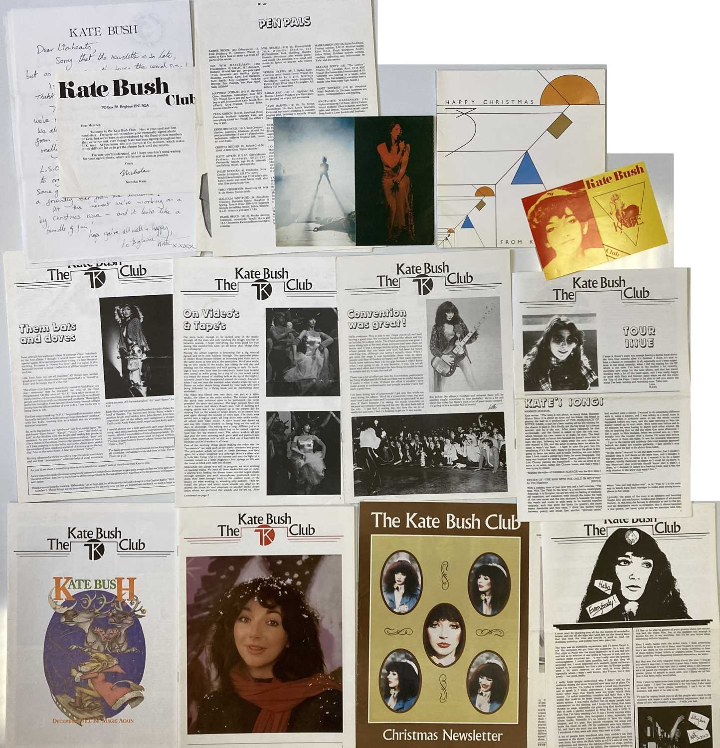 Lot 136 - KATE BUSH SHEET MUSIC AND FAN CLUB MATERIALS.
