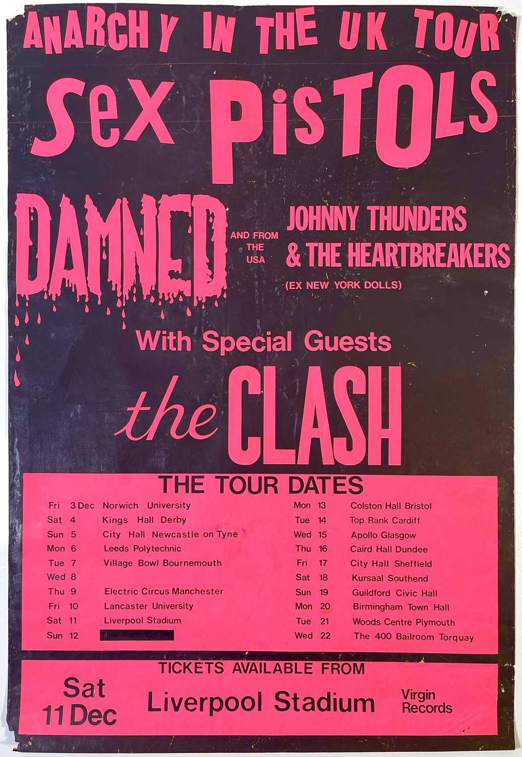 Lot 545 - THE SEX PISTOLS - ORIGINAL ANARCHY TOUR