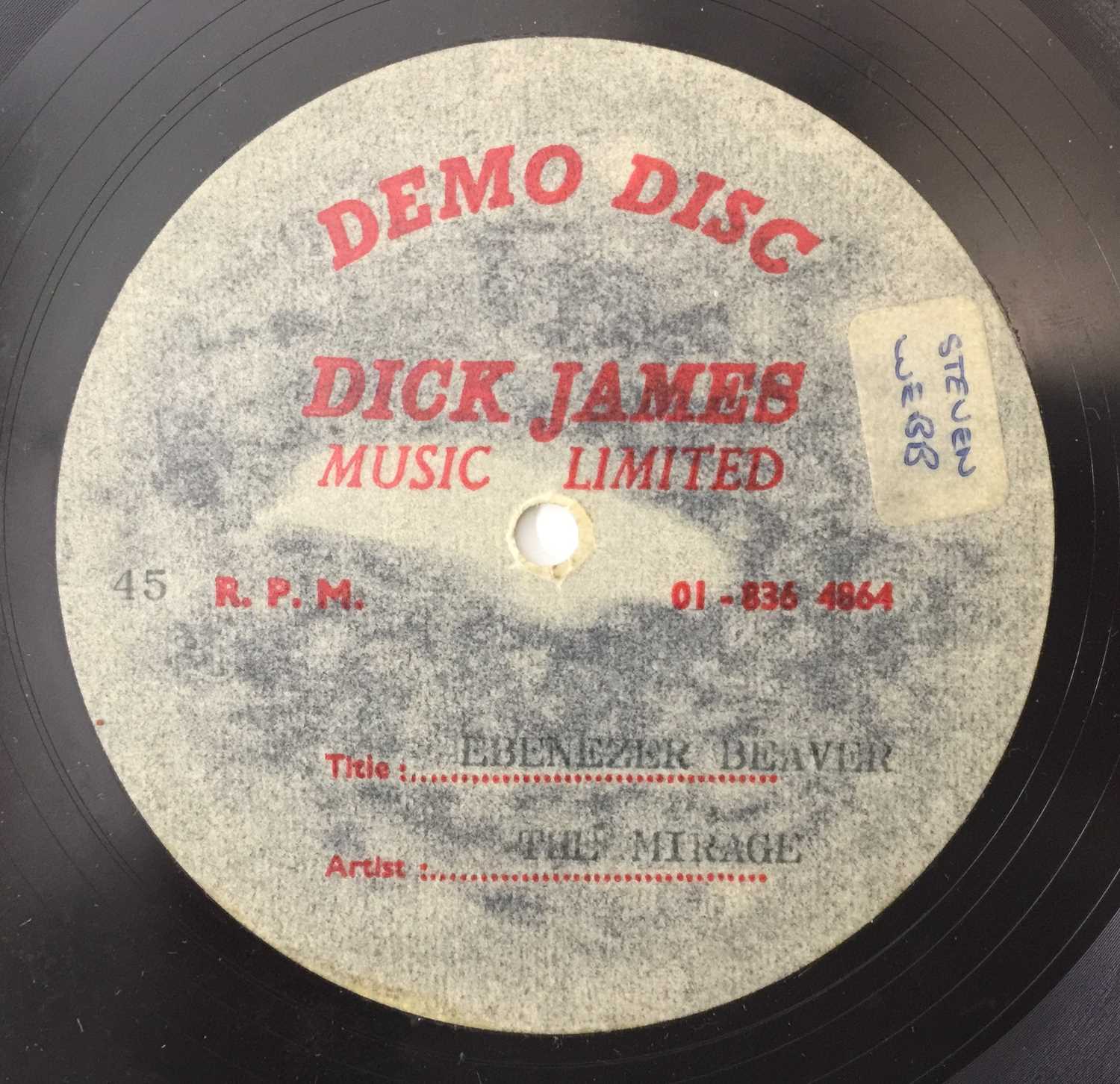 Lot 490 - THE MIRAGE - EBENZER BEAVER 7" ACETATE
