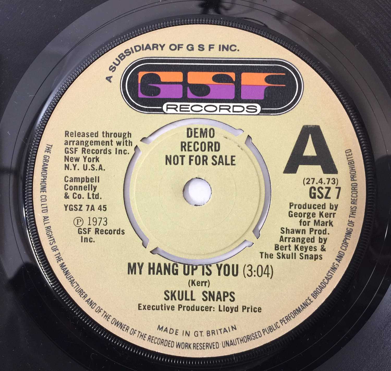 Lot 131 - SKULL SNAPS - MY HANG UP IS YOU 7" (ORIGINAL