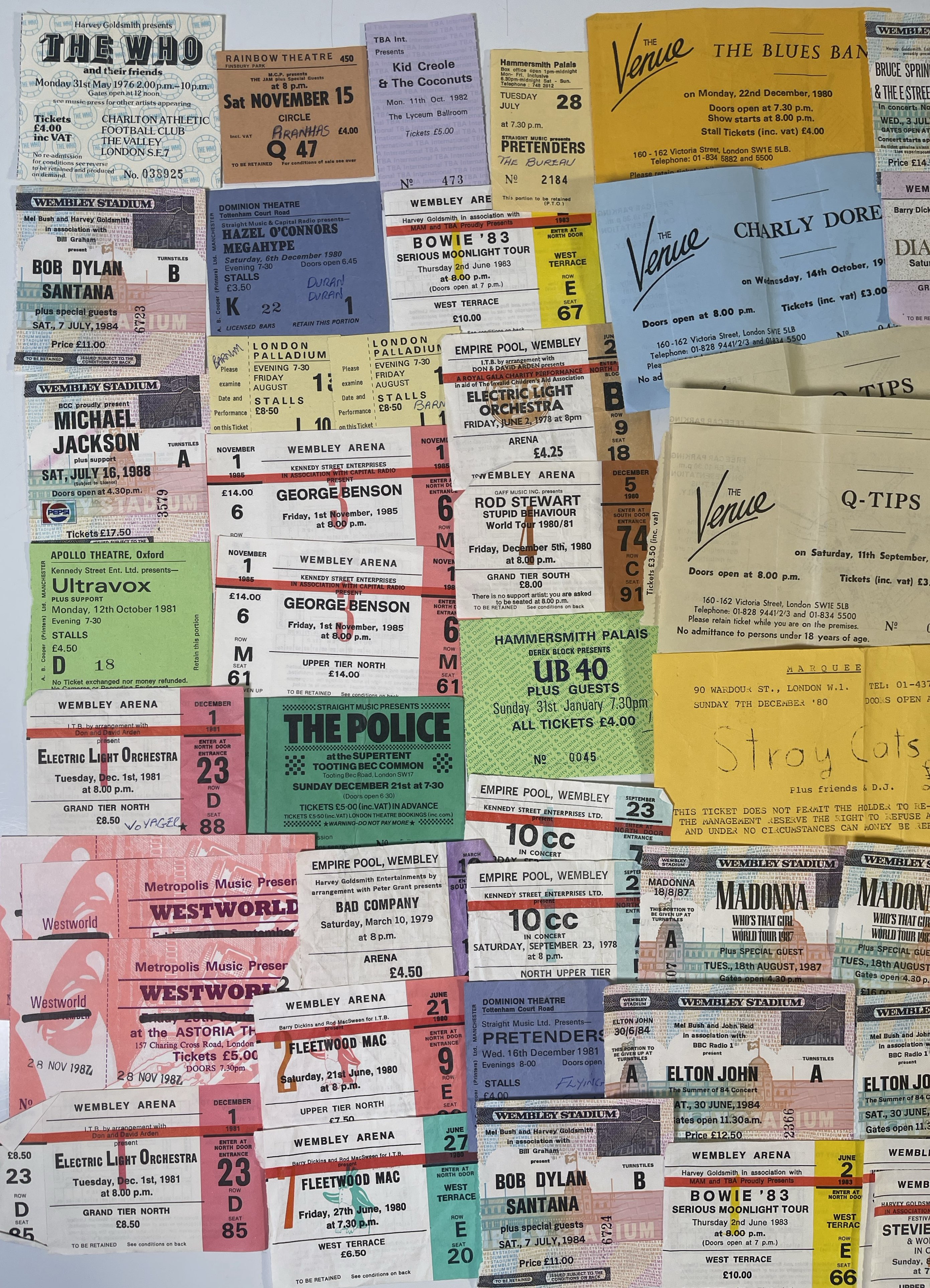 Lot 115 - 1970S/80S TICKET ARCHIVE INC MADONNA / THE