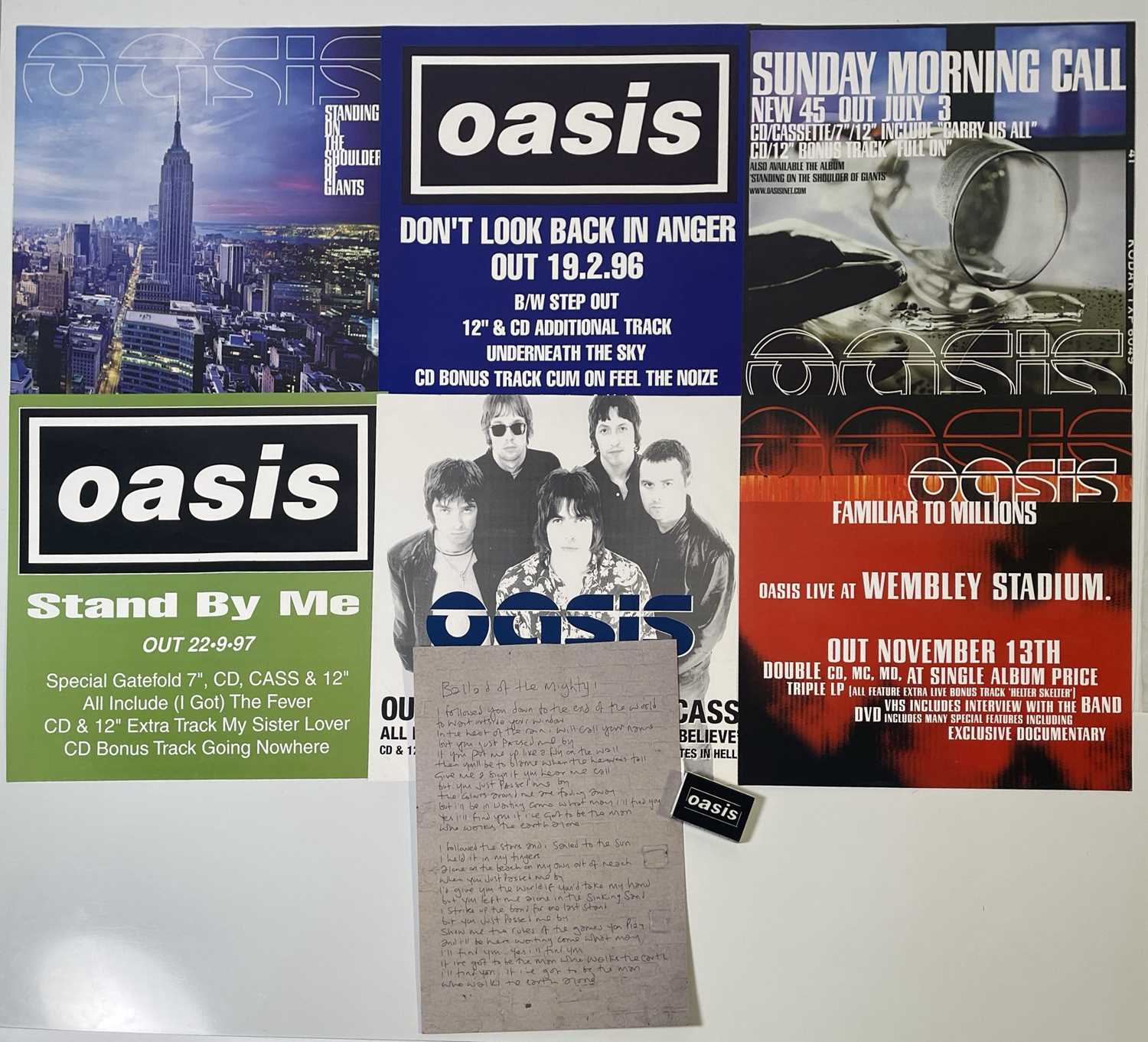 Lot 512 - OASIS - MEMORABILIA INC 12" COVER SLICKS.