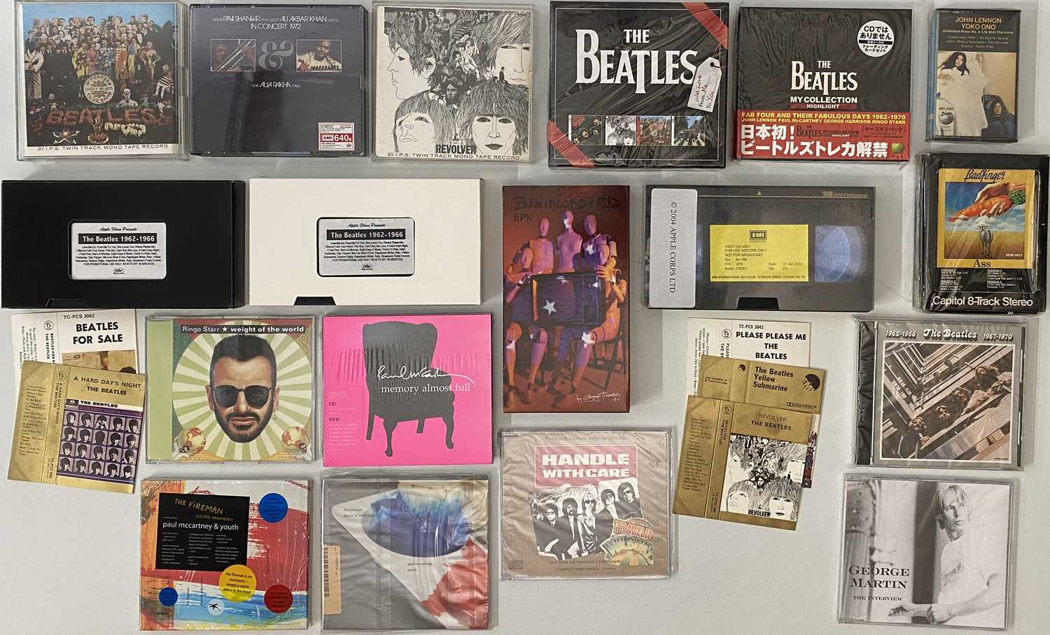 Lot 88 - THE BEATLES AND RELATED - CD/ 8-TRACK/VHS/