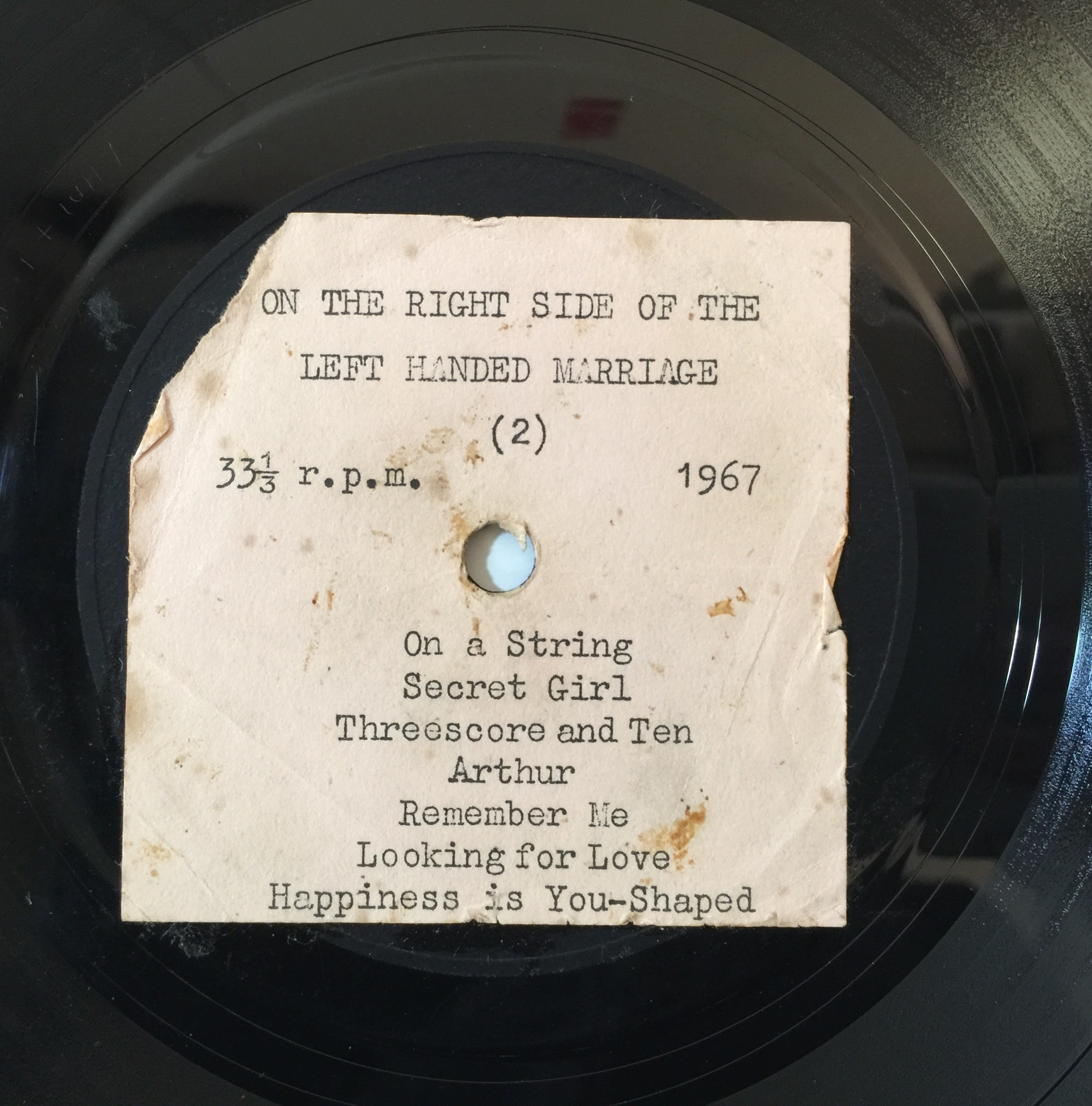 Lot 139 - THE LEFT-HANDED MARRIAGE - ON THE RIGHT SIDE