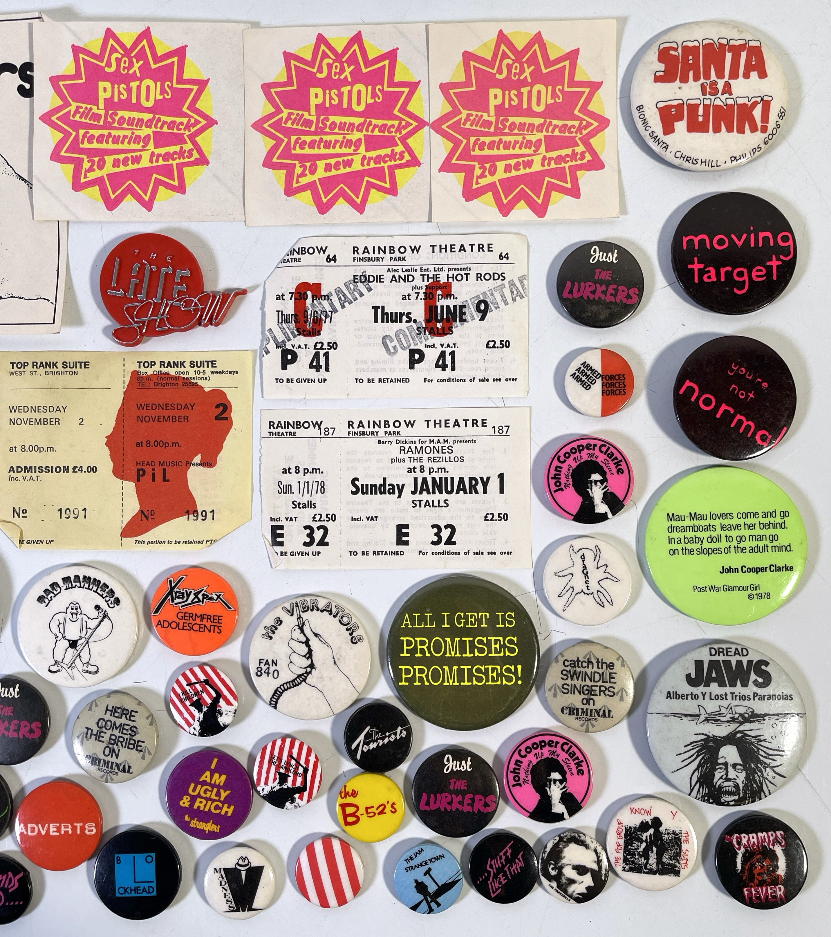 Lot 274 - PUNK INTEREST - ORIGINAL PUNK BADGES AND