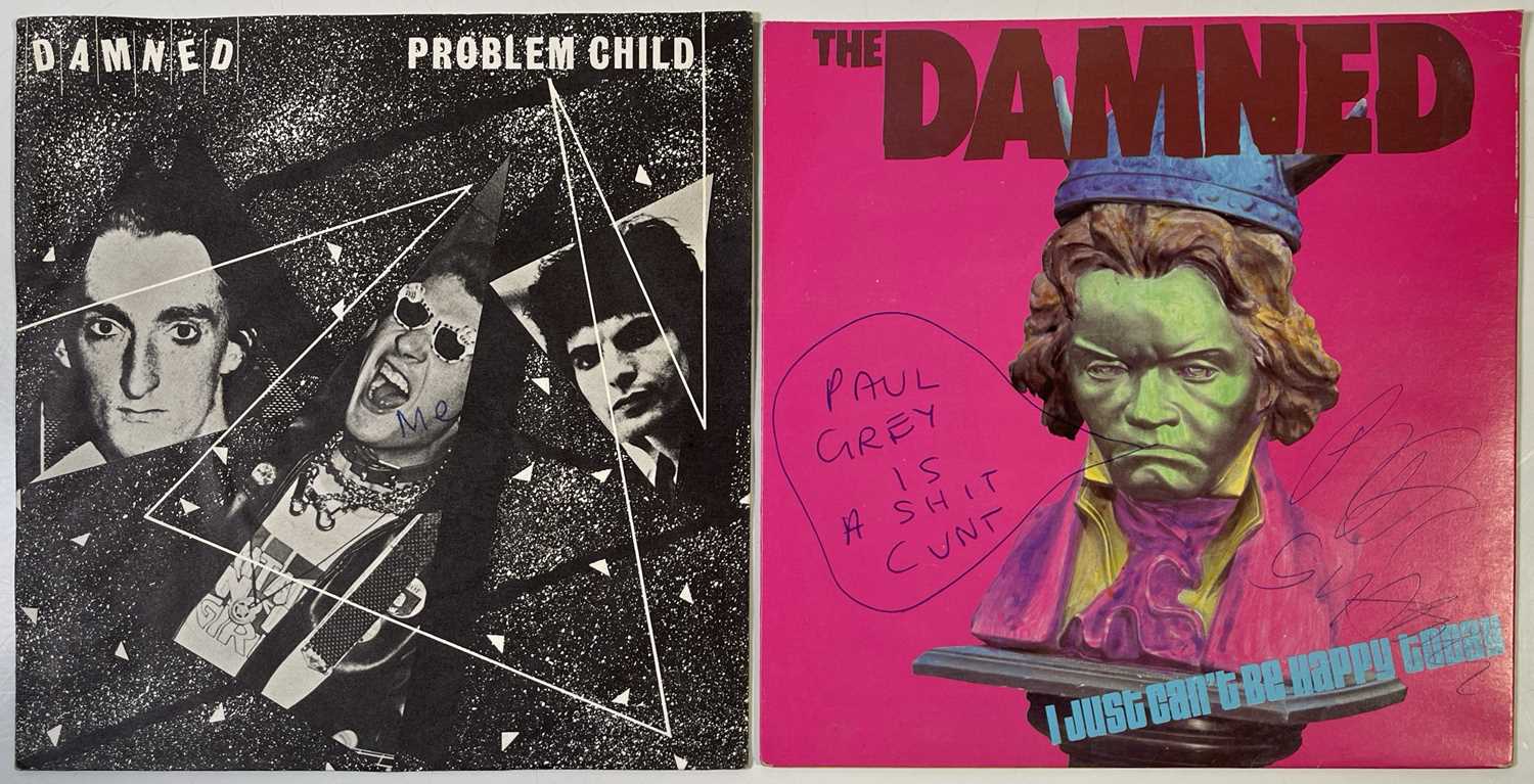 Lot 293 - THE DAMNED - TWO SIGNED 7" SINGLES.