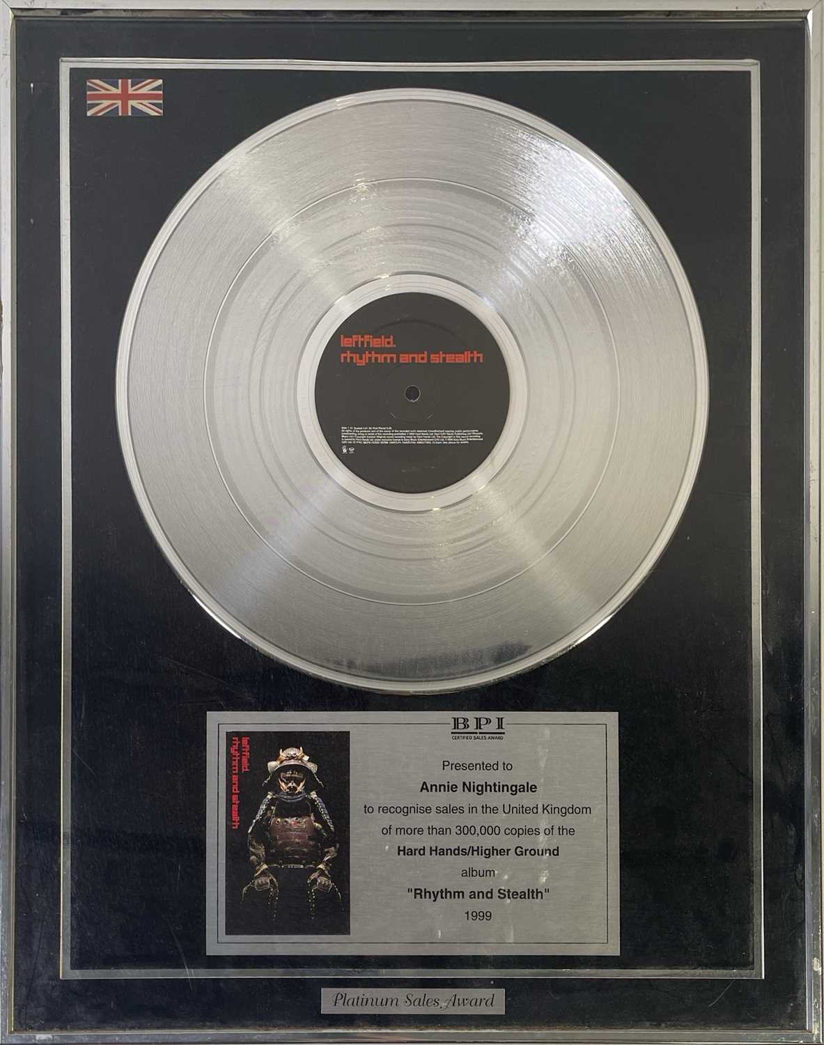 Lot 345 - LEFTFIELD - ORIGINAL BPI AWARD FOR 'RHYTHM