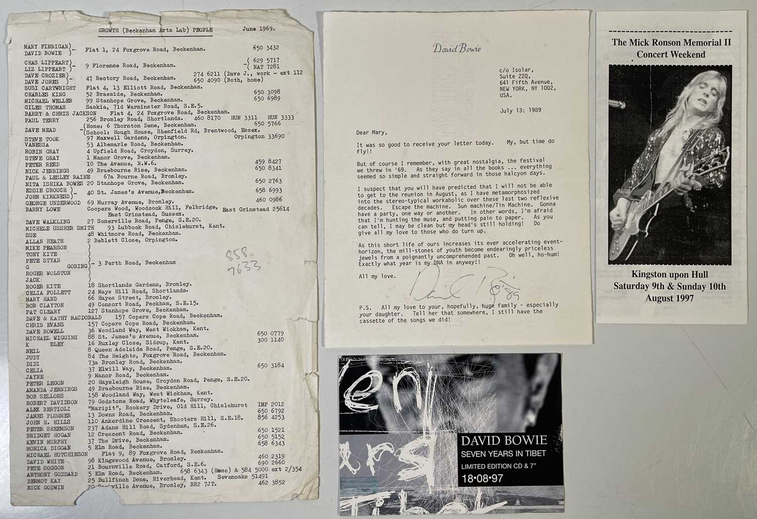 Lot 571 - DAVID BOWIE - SIGNED LETTER ON DAVID BOWIE